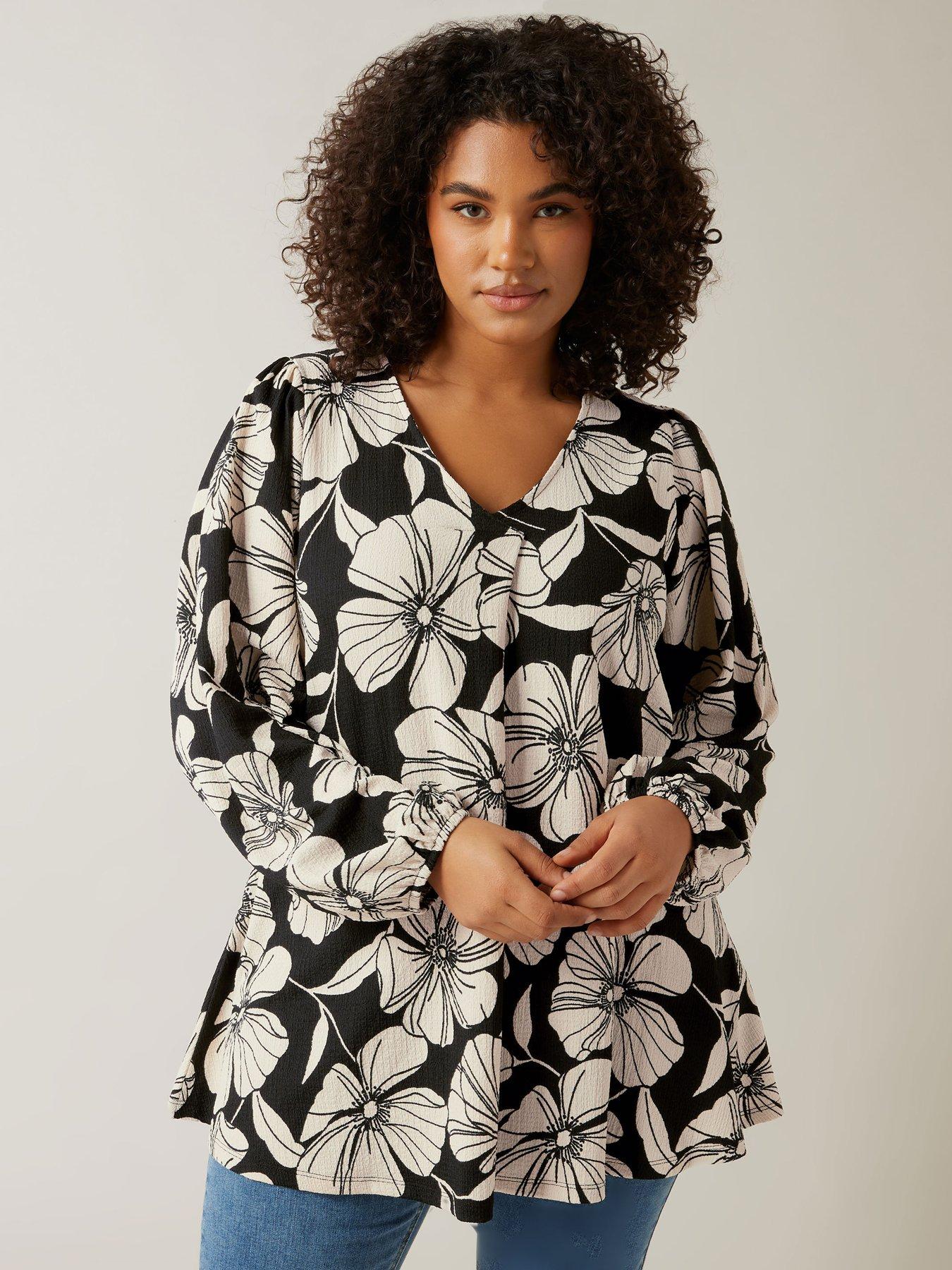 Evans Floral Gypsy Top - Black | littlewoods.com