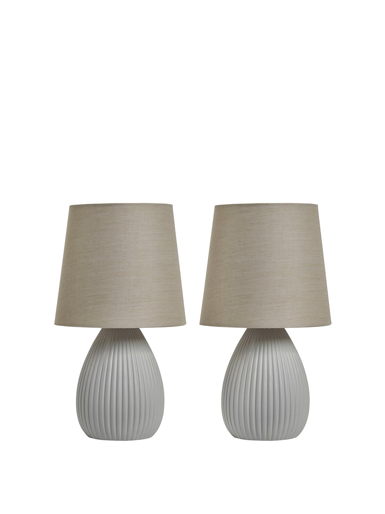 Very Home Set Of 2 Sara Table Lamps - Grey | Littlewoods