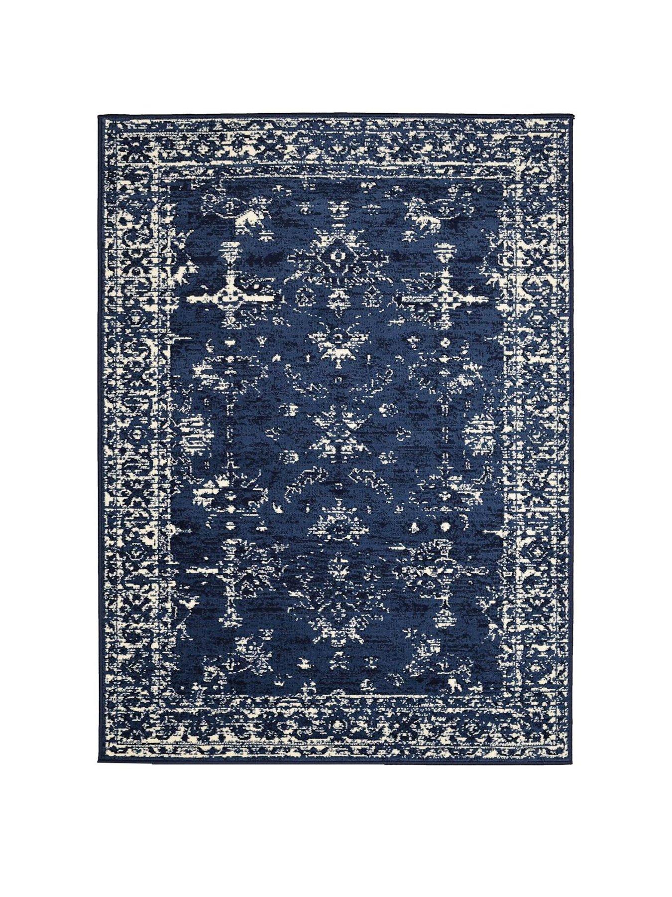 Maestro Navy Rug | Littlewoods