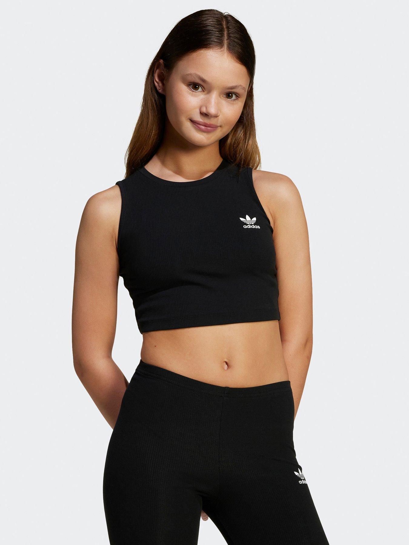 adidas Originals Junior Girls Ribbed Tank Top - Black | Littlewoods