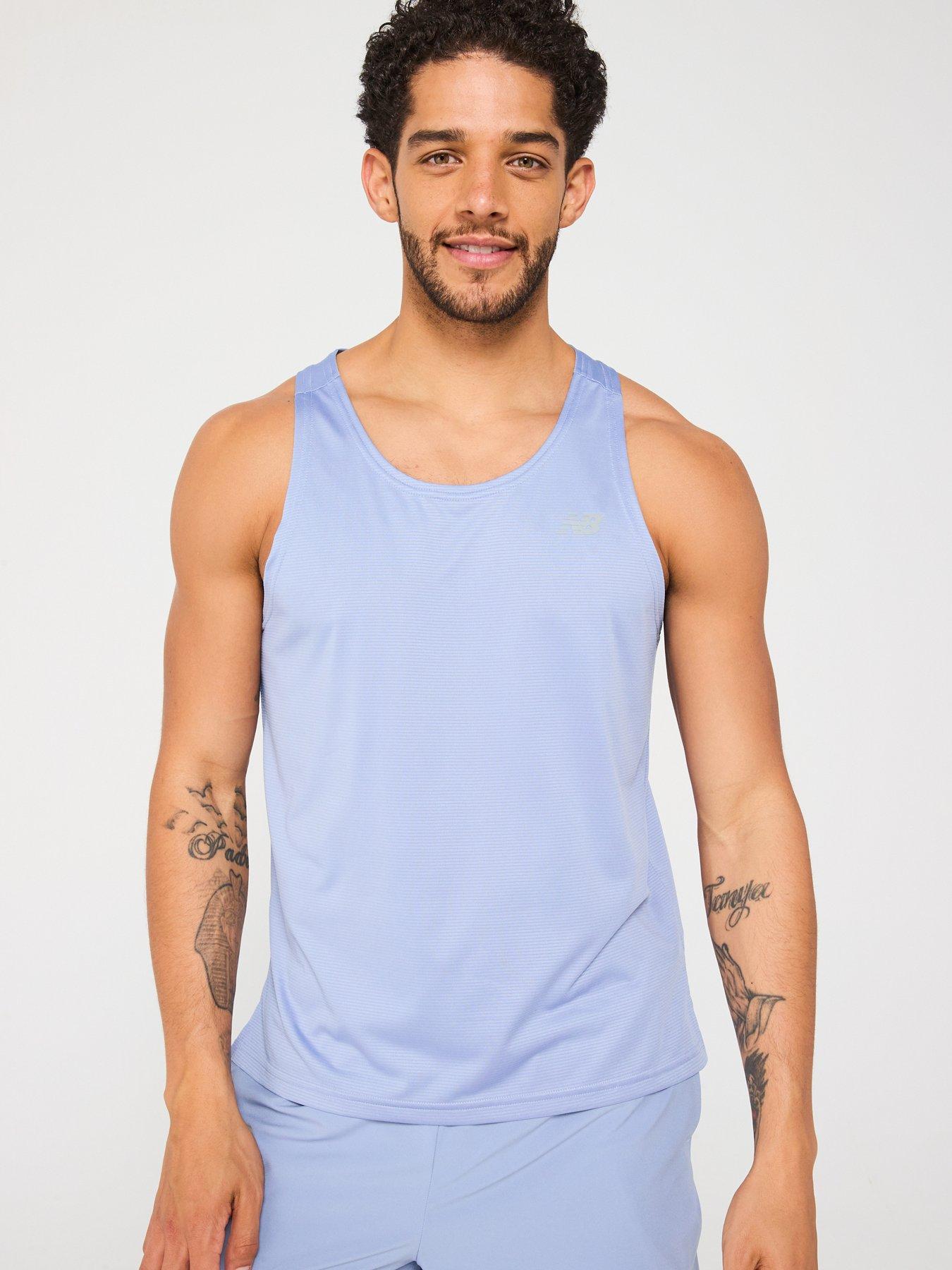 New Balance Men's Running Sport Essentials Vest - Blue | Littlewoods