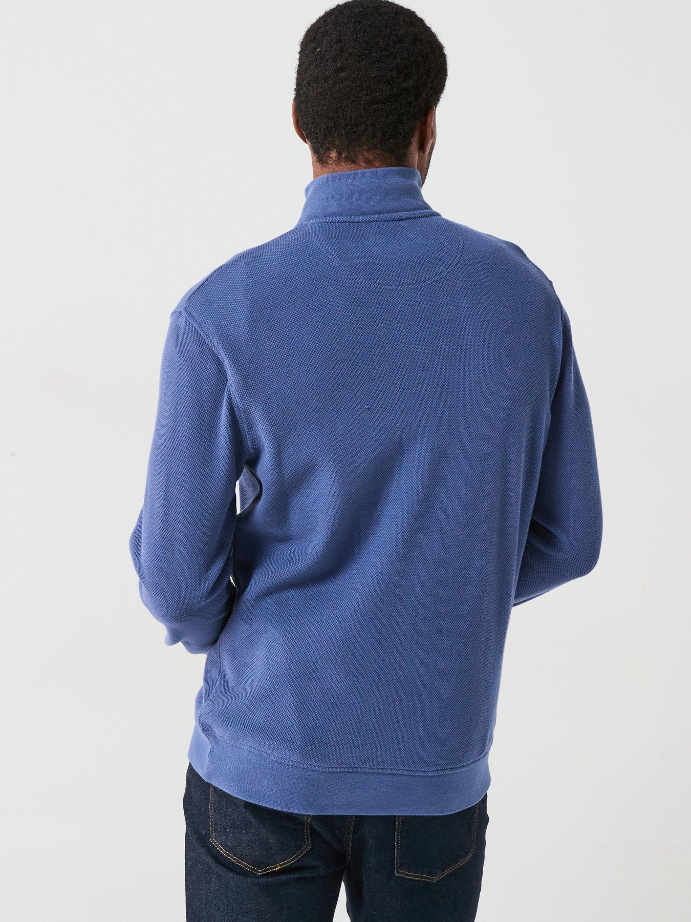 Barbour Pique Interlock 1/2 Zip Sweat - Dark Blue | Littlewoods