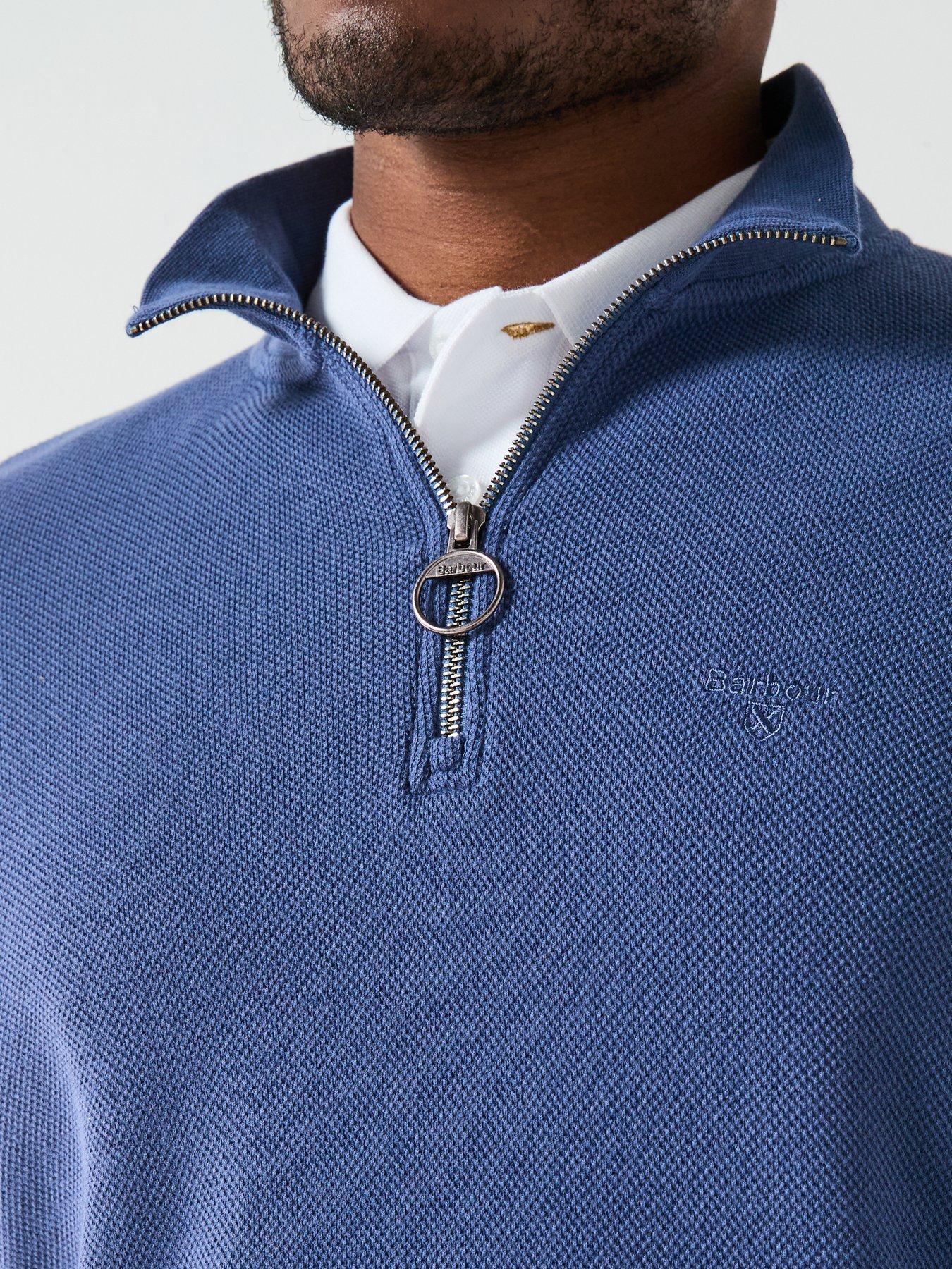 Barbour Pique Interlock 1/2 Zip Sweat - Dark Blue | Littlewoods