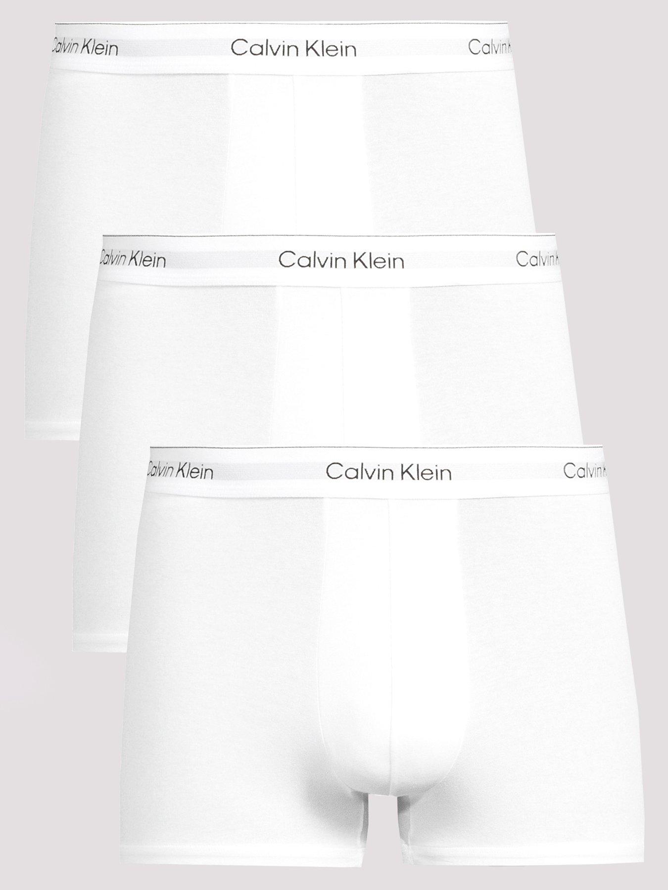 Calvin Klein ICON Cotton Stretch 3 Pack Contour Trunks - White ...