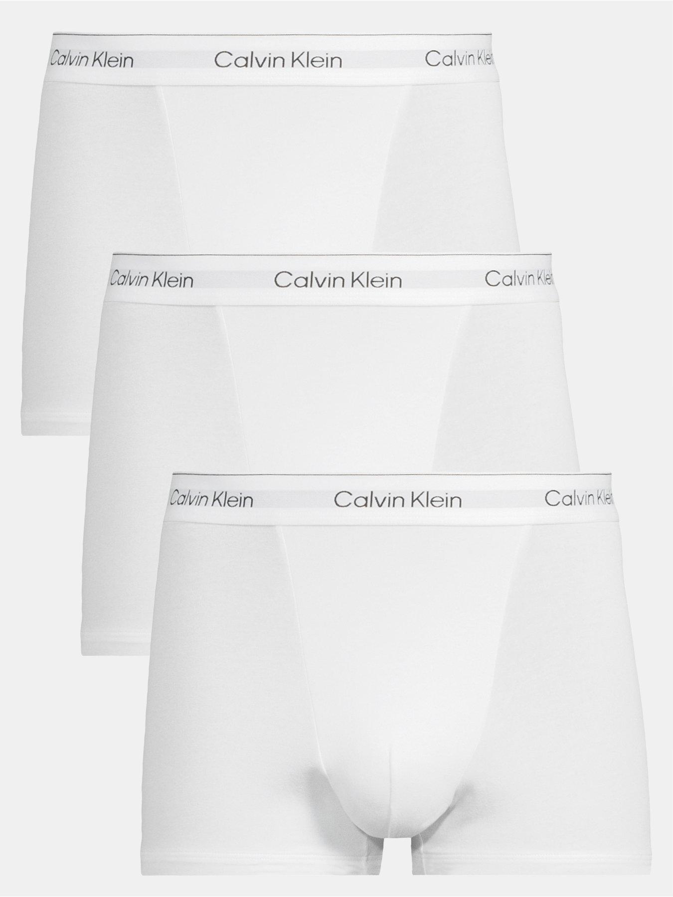Calvin Klein ICON Cotton Stretch 3 Pack Trunks - White | Littlewoods