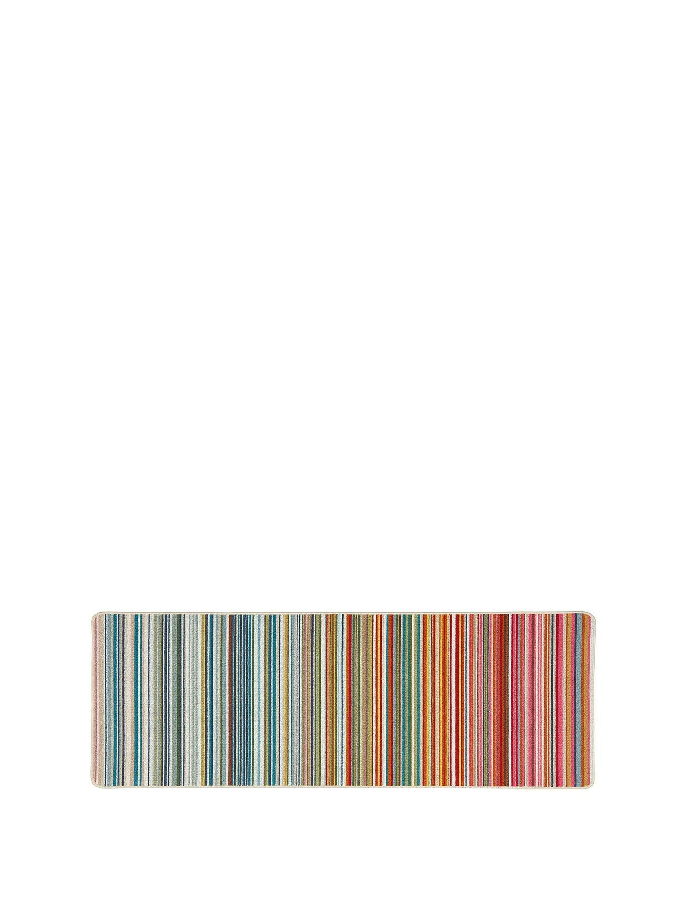 The Very Collection Bright Stripe, Stain Resistant, Anti Slip Runner ...
