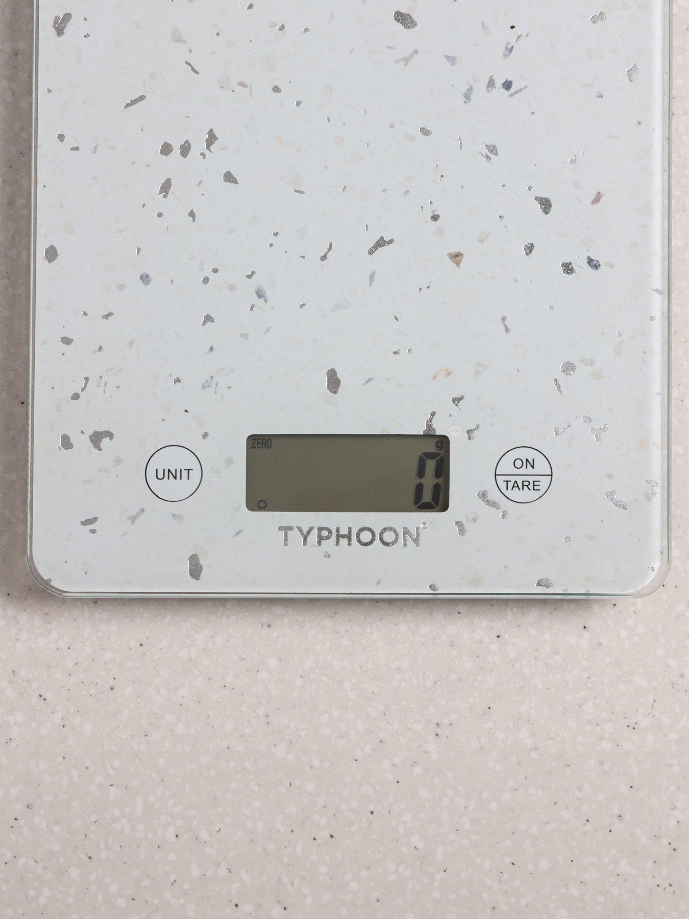 Typhoon Elements White Quartz Effect Digital Kitchen Scales | Littlewoods
