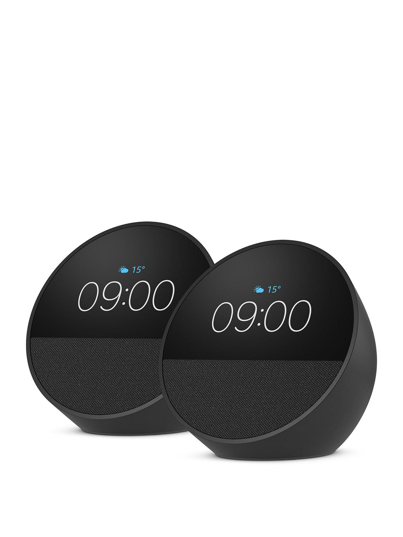 Amazon Echo Spot Alarm Clock with Alexa - 2 Pack, Black | Littlewoods