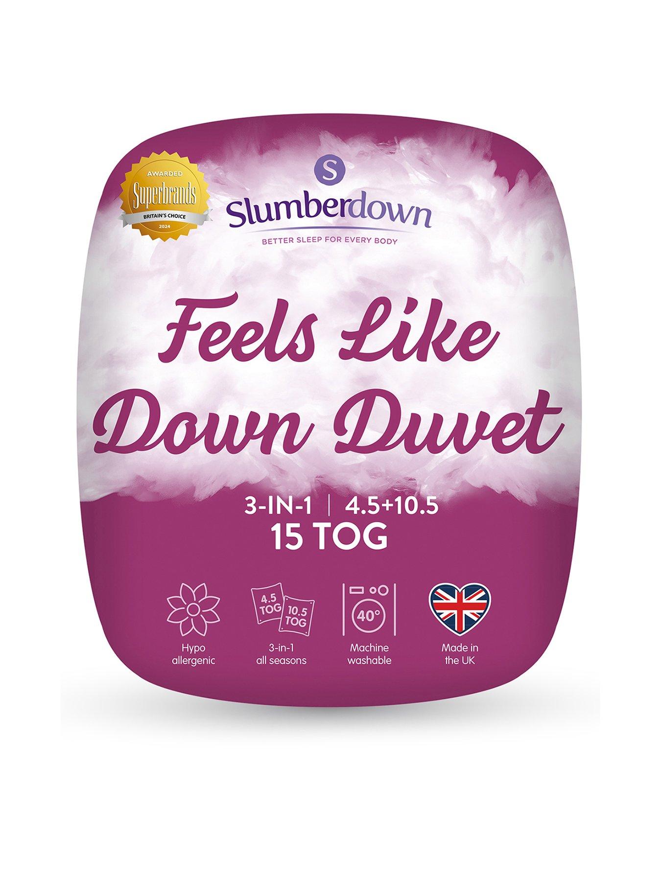 Slumberdown Feels Like Down All Season 15 Tog Duvet - Double | Littlewoods