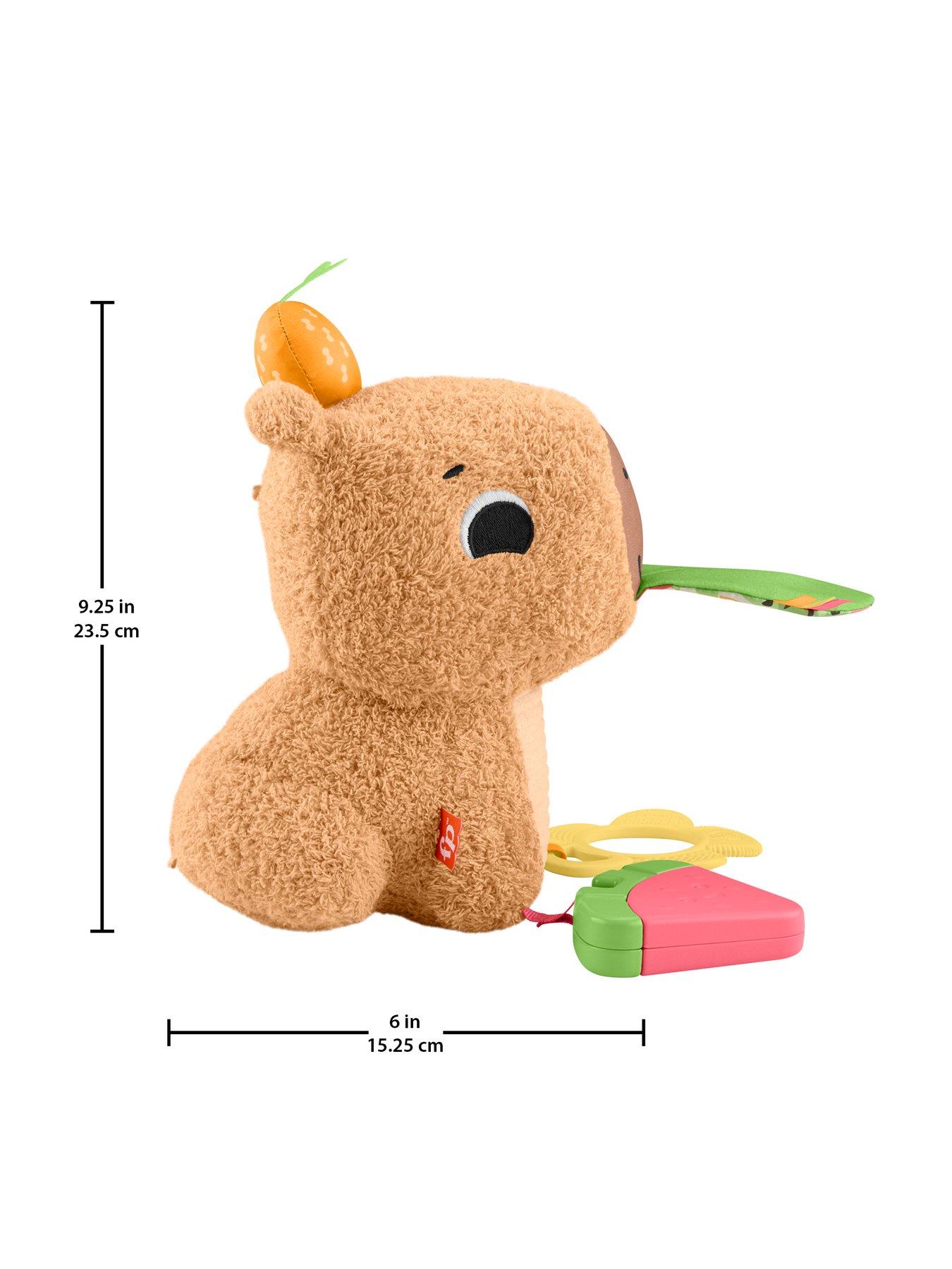 Fisher-Price Snuggly Snacky Capybara Plush Baby Sensory Toy with ...