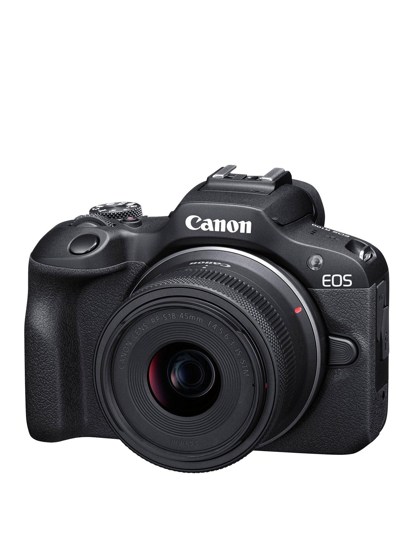 Canon EOS R100 Camera inc RF-S 18-45mm Lens, Shotgun Mic, Desktop ...