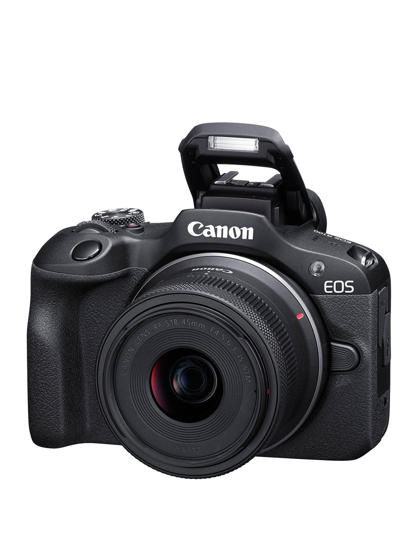 Canon EOS R100 Camera inc RF-S 18-45mm Lens, Shotgun Mic, Desktop ...