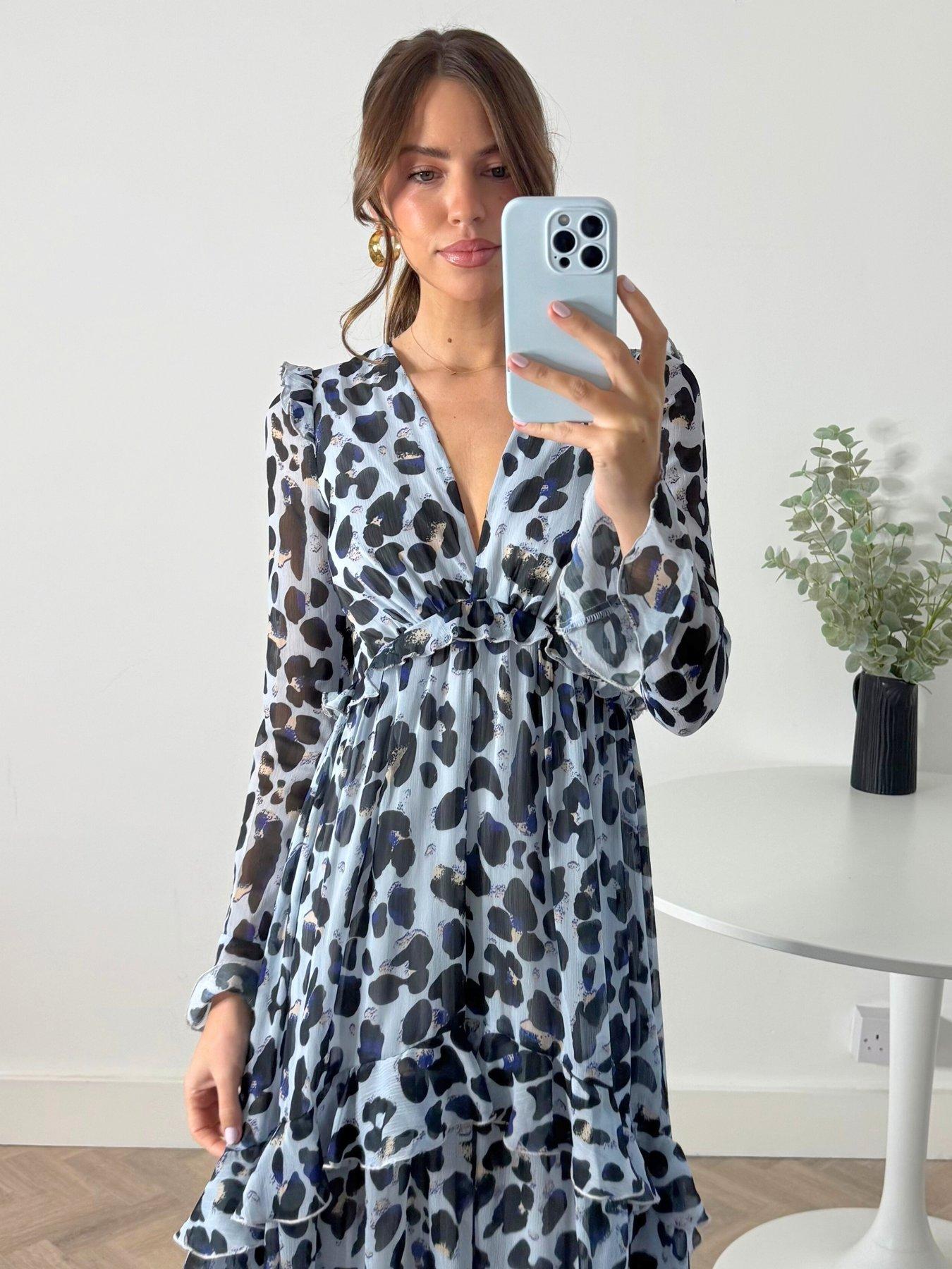 Style Cheat Animal Print Midi Dress - Blue | Littlewoods