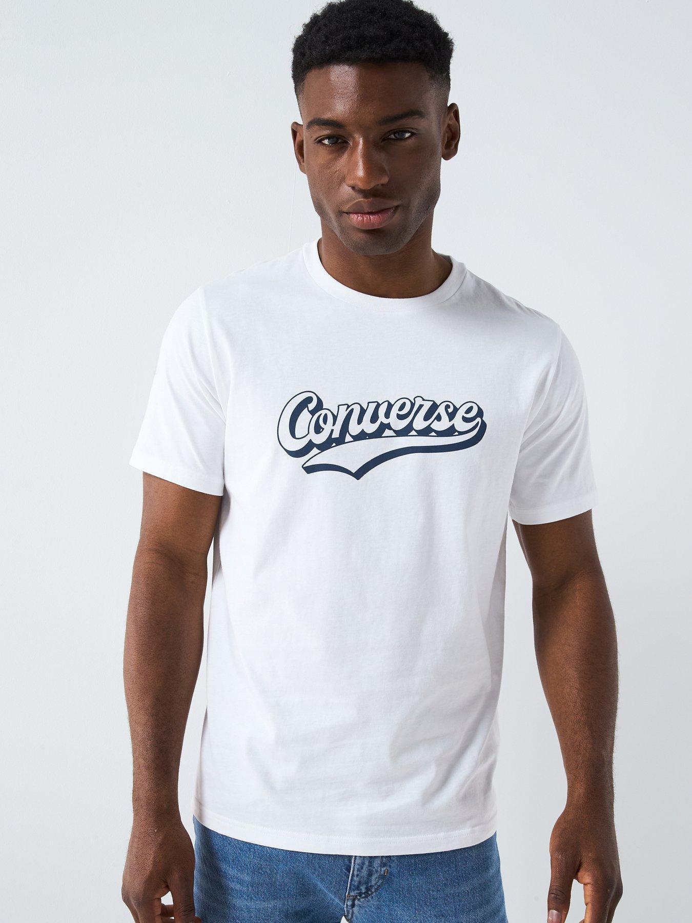Converse Mens Sport Script Tee - White | Littlewoods