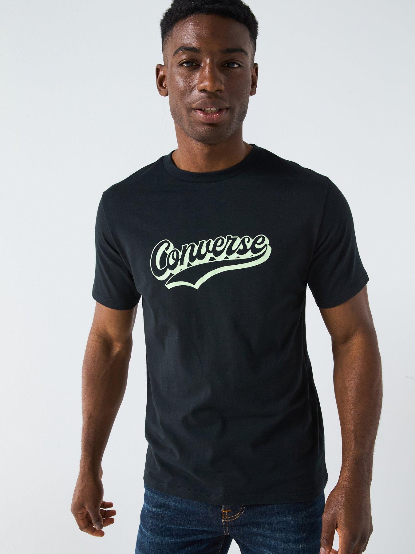 Converse Mens Sport Script T-Shirt - Black | Littlewoods