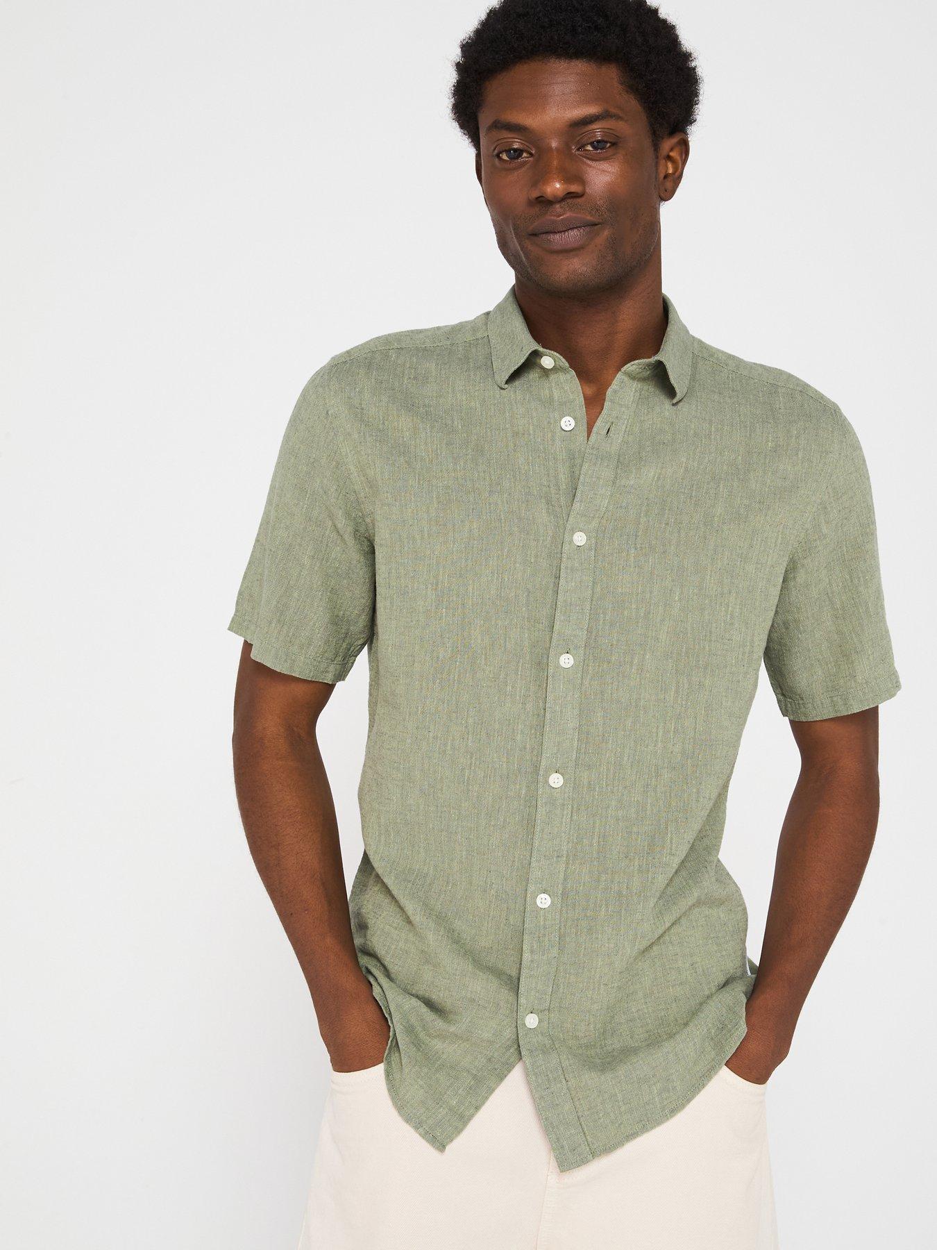 ONLY & SONS Caiden Slim Fit Short Sleeve Linen Shirt | littlewoods.com