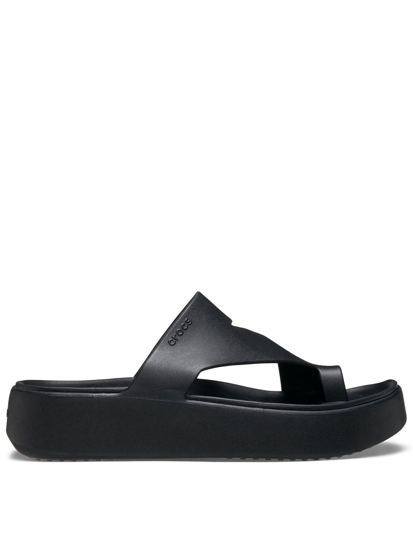 Crocs Getaway Platform Toe Loop Sandal - Black | Littlewoods