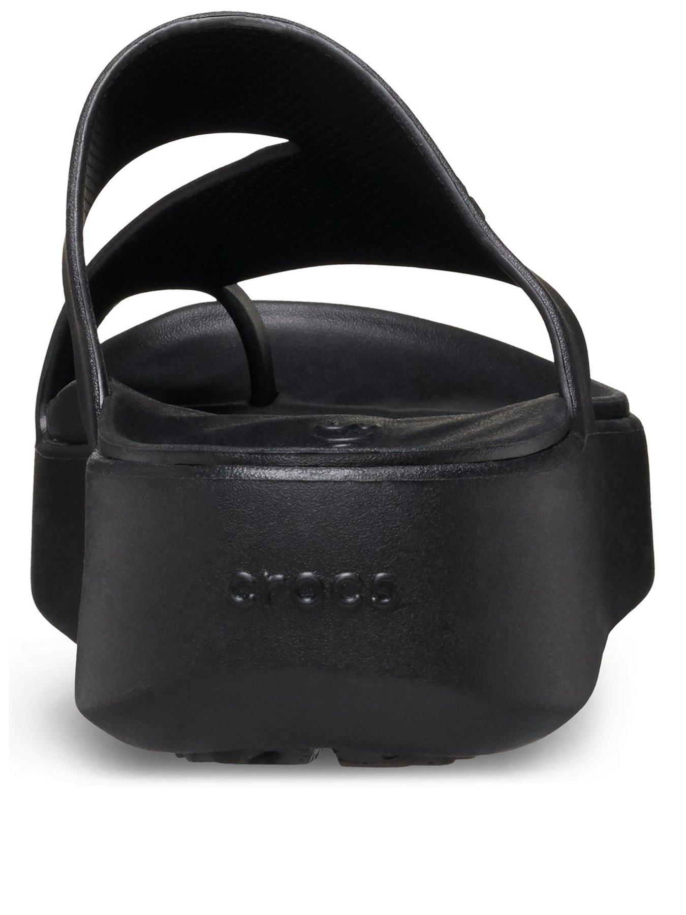 Crocs Getaway Platform Toe Loop Sandal - Black | Littlewoods