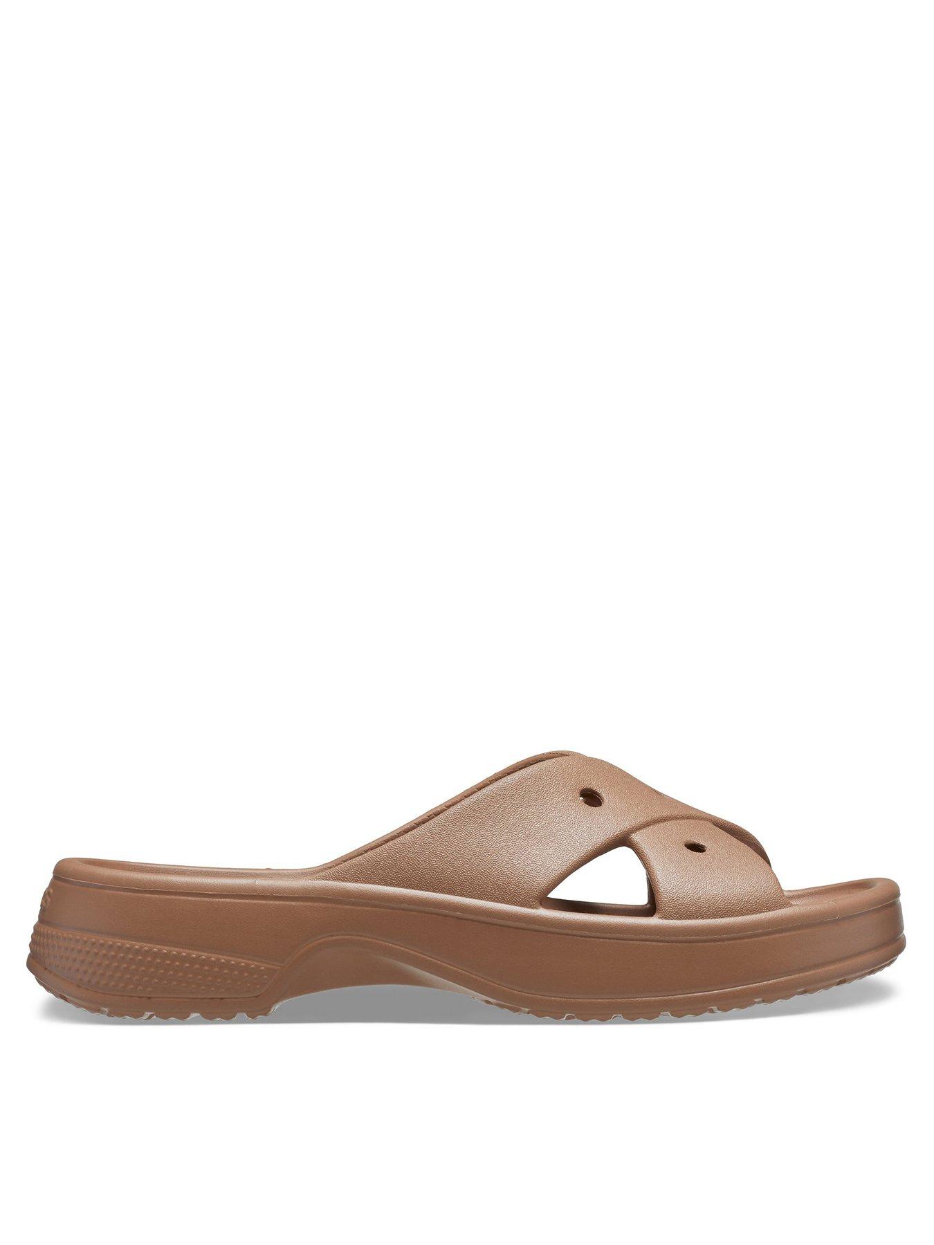 Crocs Classic Cross Strap Sandal - Brown | Littlewoods