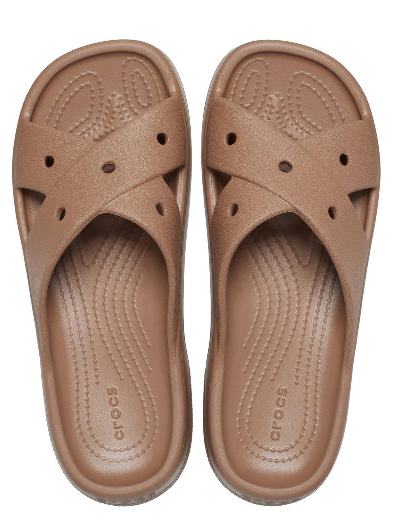Crocs Classic Cross Strap Sandal - Brown | Littlewoods
