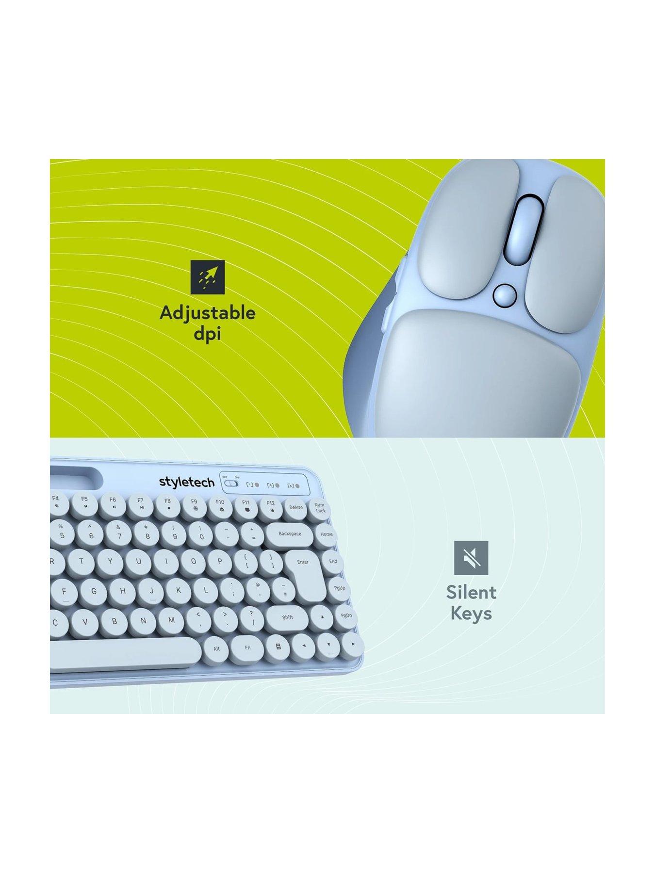 Styletech MK520 Wireless Pastel Keyboard and Mouse Bundle - Sky ...
