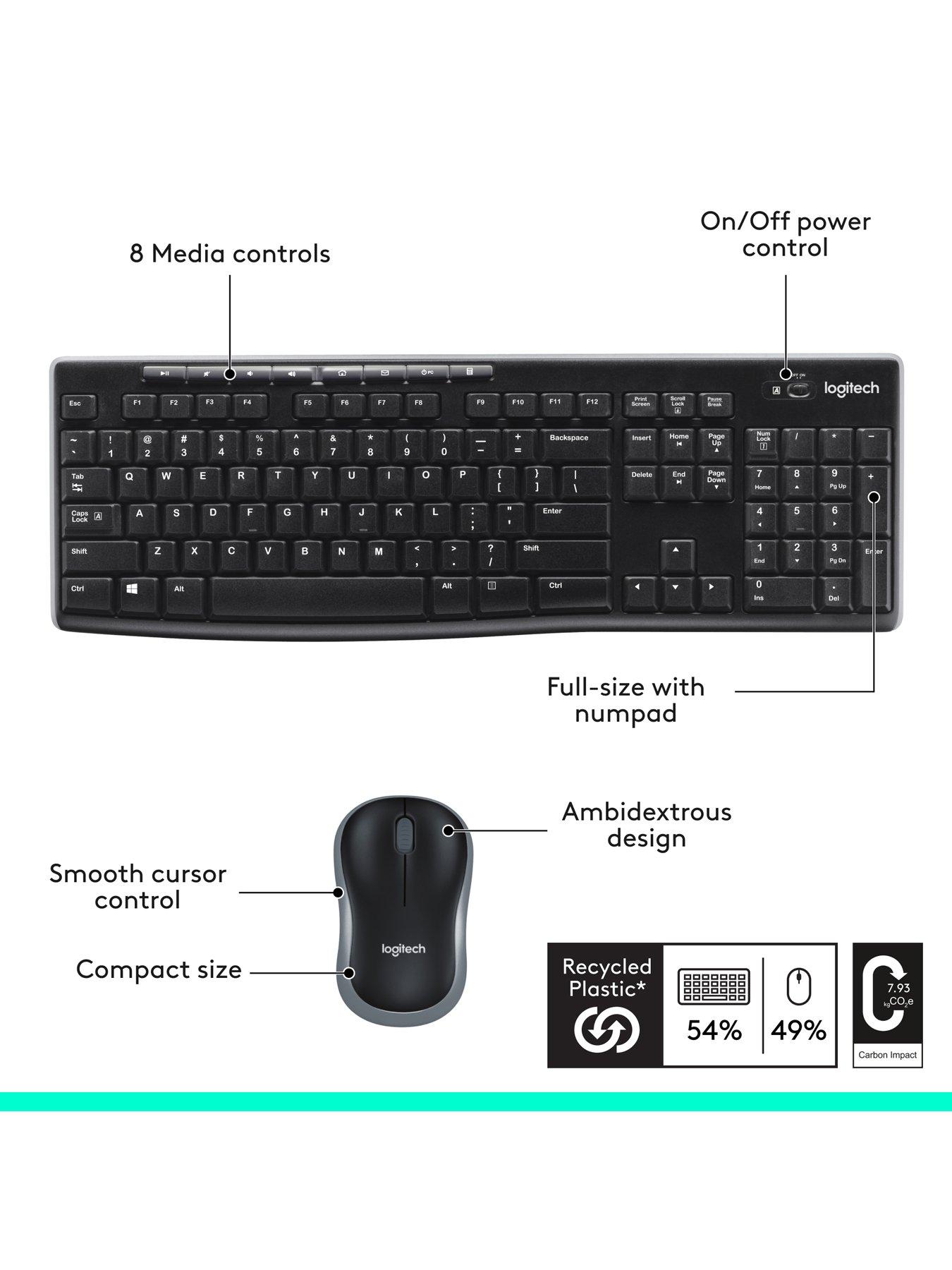 Logitech Mk270 Wireless Keyboard And Mouse Combo For Windows, 2.4 Ghz ...