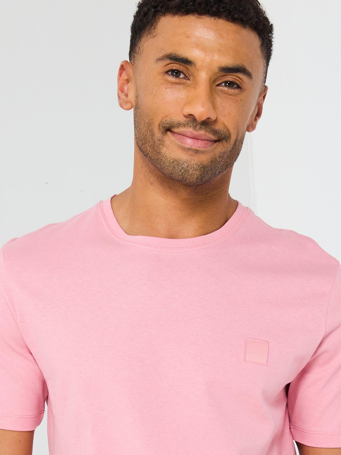BOSS Tales Tonal Logo Relaxed Fit T-Shirt - Light Pink | Littlewoods