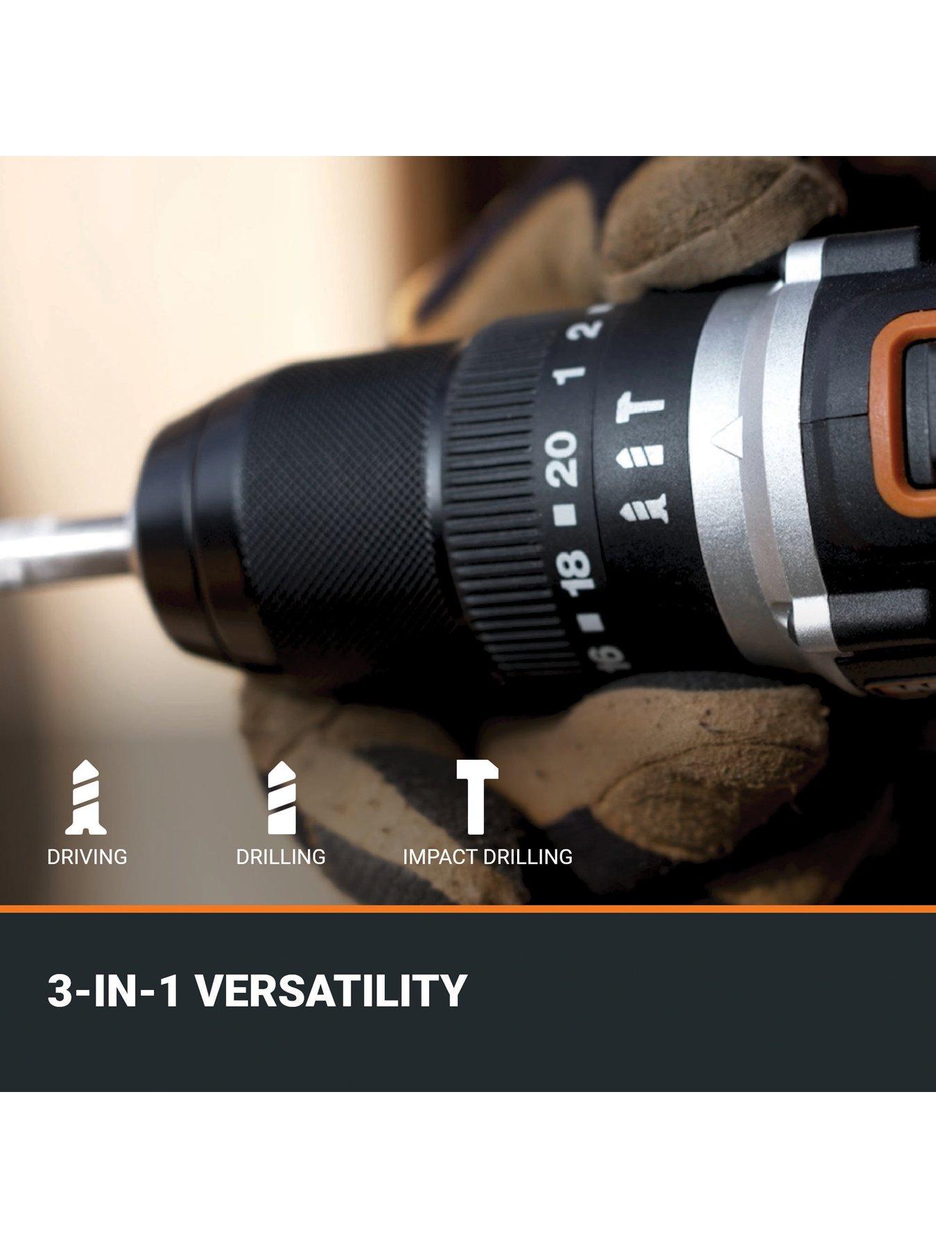 Worx 20V 55Nm Cordless Brushless Hammer Drill with x1 2.0Ah Battery ...
