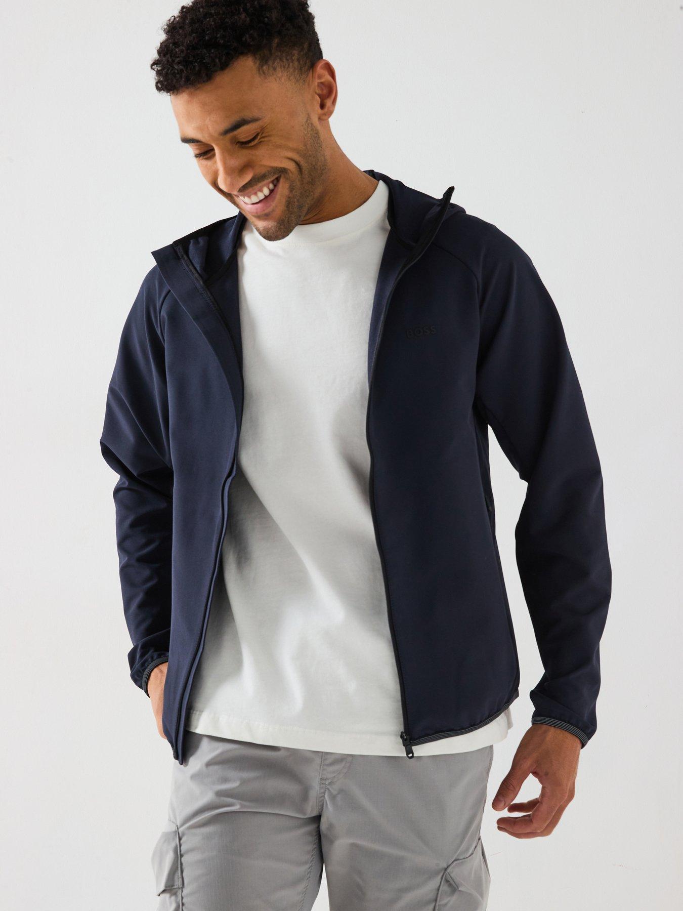 BOSS L-Commuter Lightweight Hooded Jacket - Dark Blue | Littlewoods