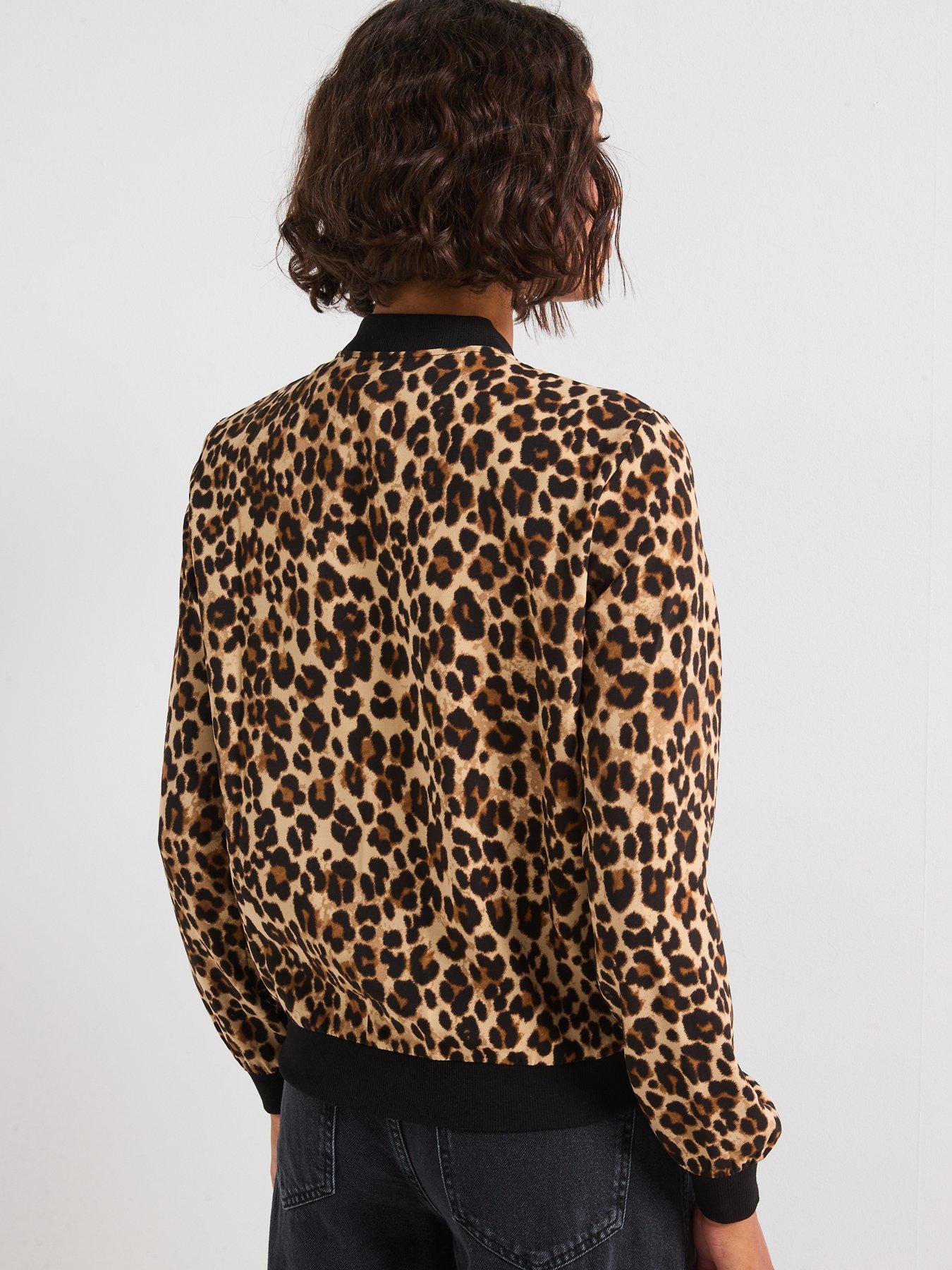 Vero Moda Coco Long Sleeve Bomber Jacket - Leopard Print | Littlewoods