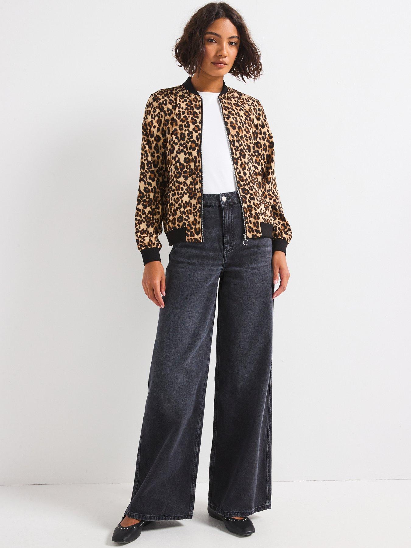 Vero Moda Coco Long Sleeve Bomber Jacket - Leopard Print | Littlewoods