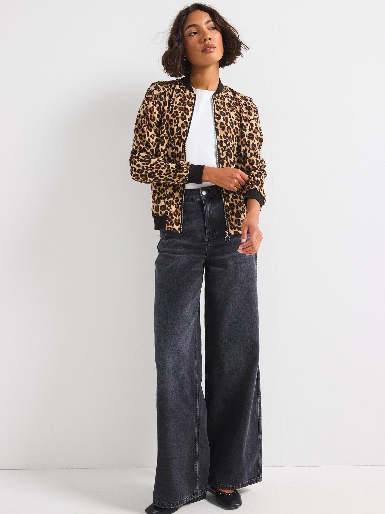 Vero Moda Coco Long Sleeve Bomber Jacket - Leopard Print | Littlewoods