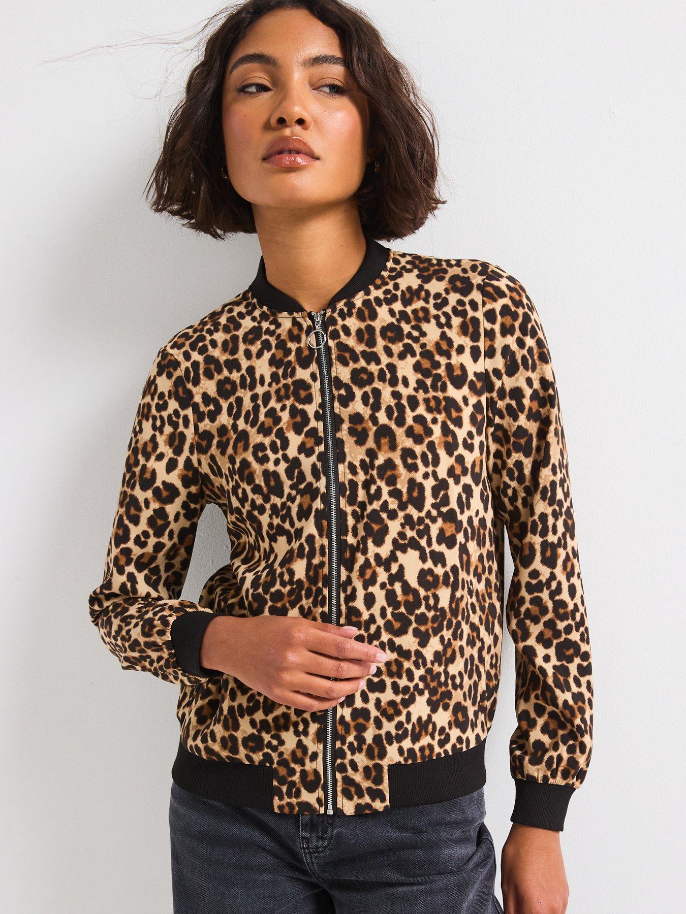 Vero Moda Coco Long Sleeve Bomber Jacket - Leopard Print | Littlewoods
