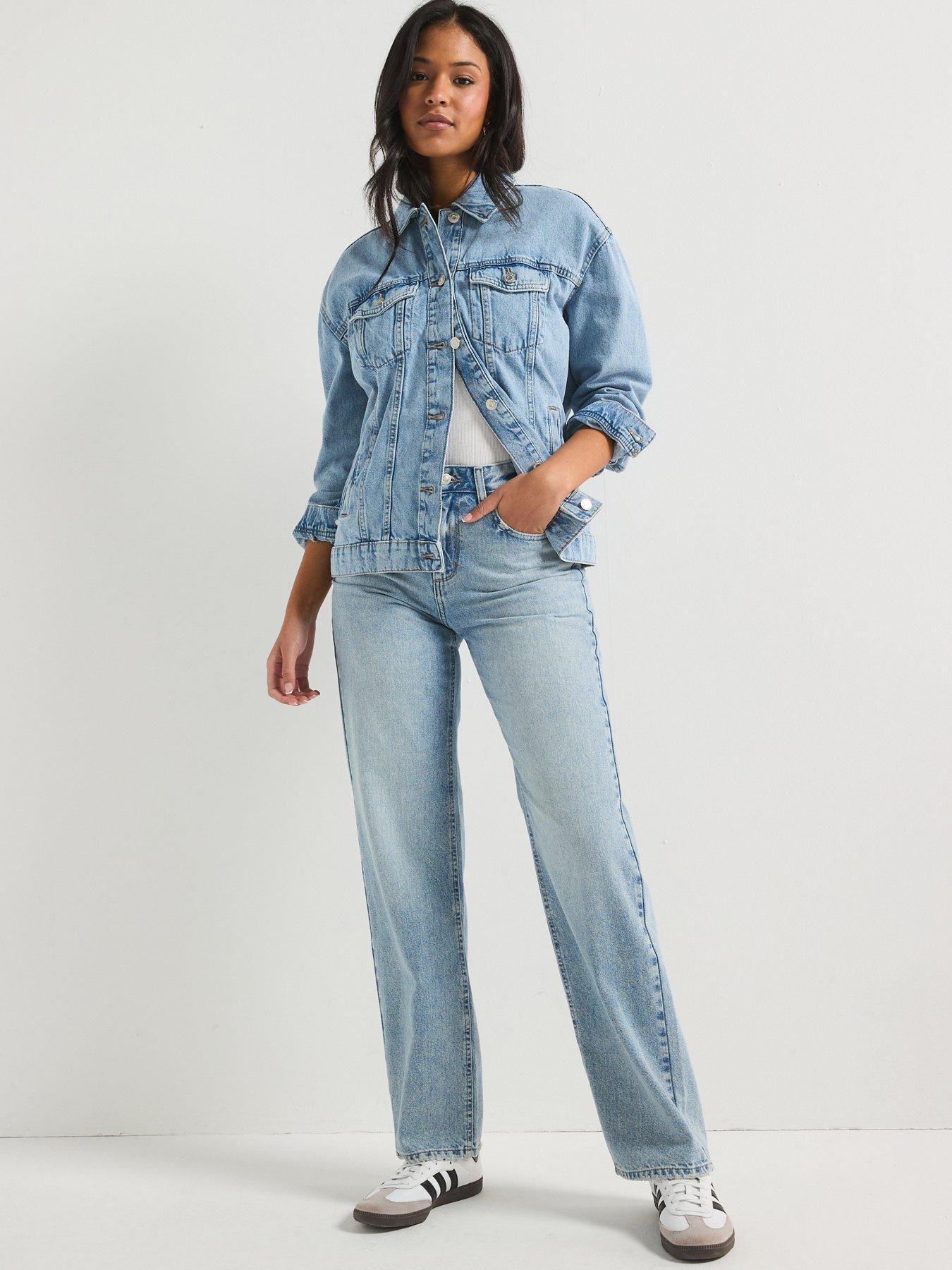 Only Ella Riley High Waist Straight Leg Jean - Light Blue | Littlewoods