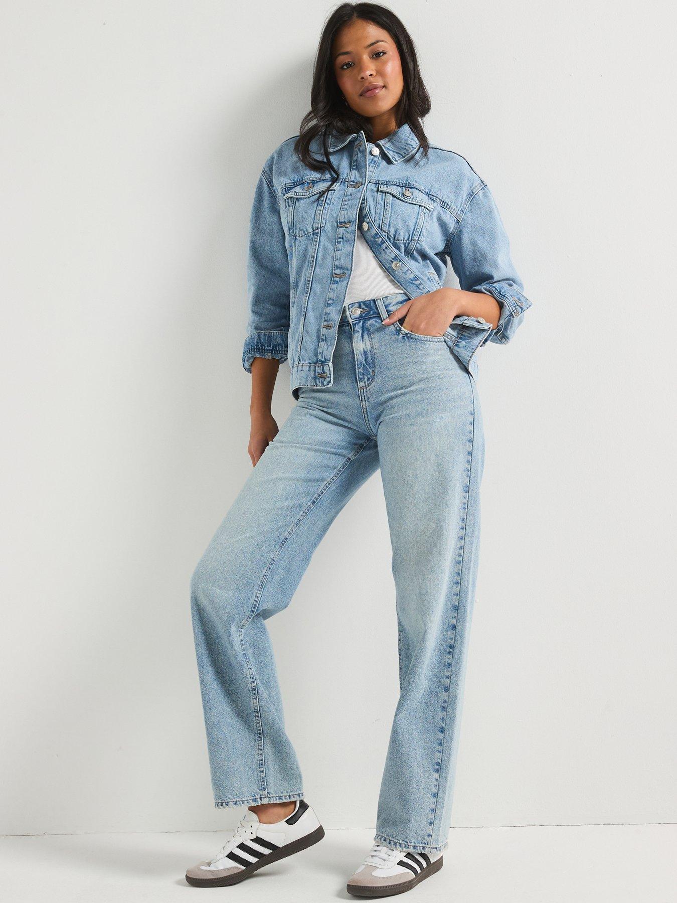 Only Ella Riley High Waist Straight Leg Jean - Light Blue | Littlewoods