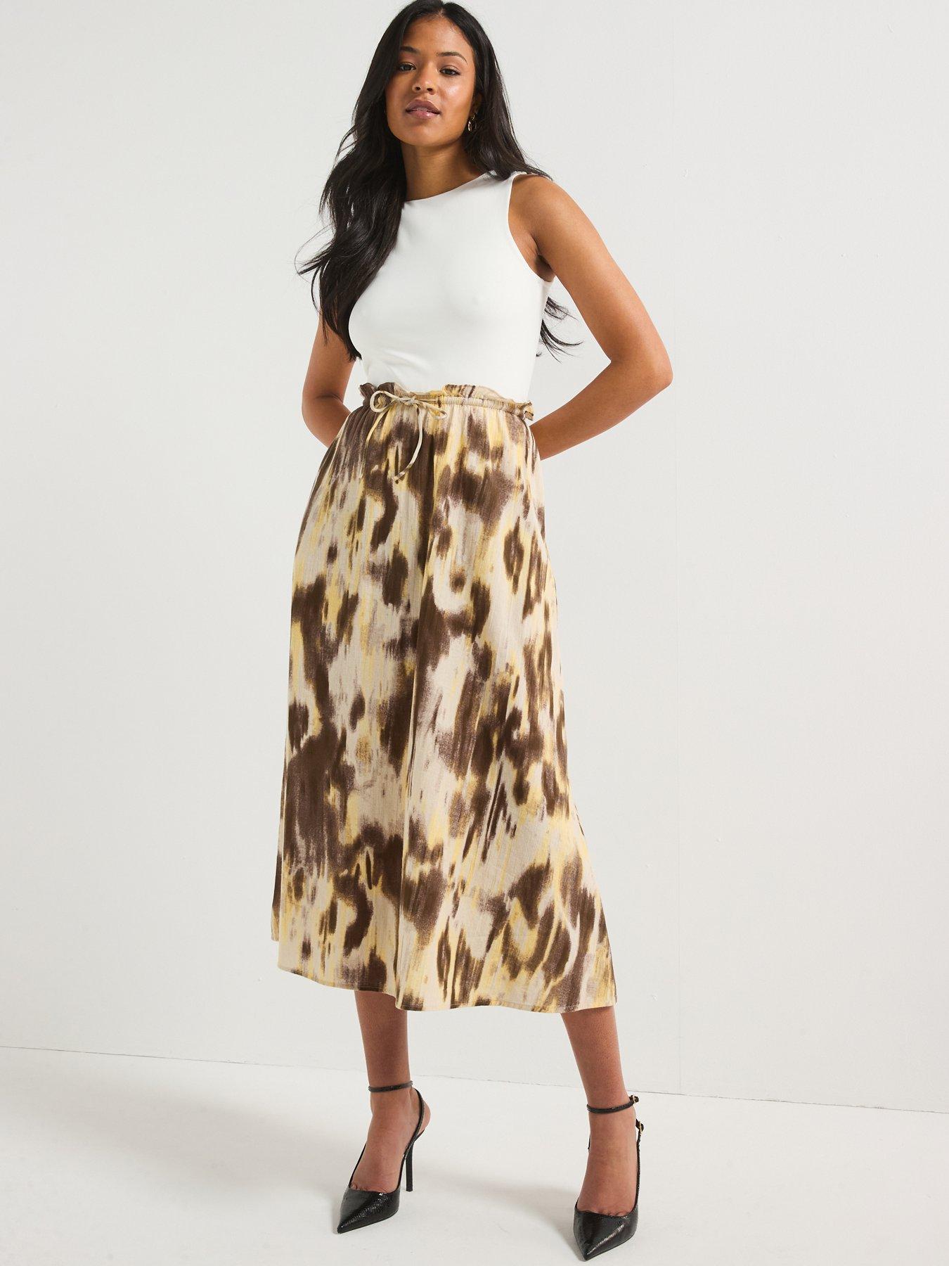 Vero Moda Woven Print Ankle Skirt - Multi | Littlewoods
