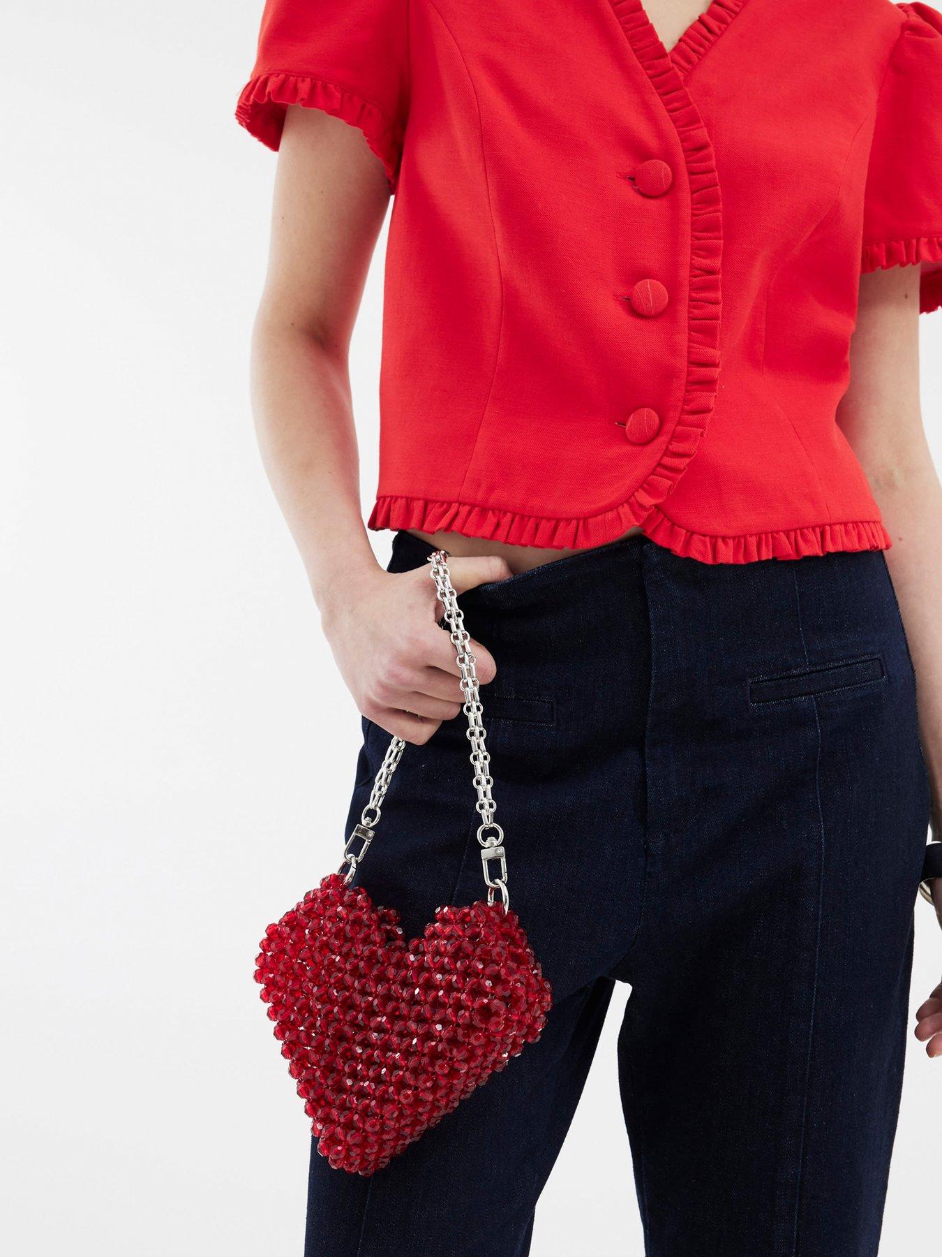 River Island Heart Beaded Bag - Red | Littlewoods