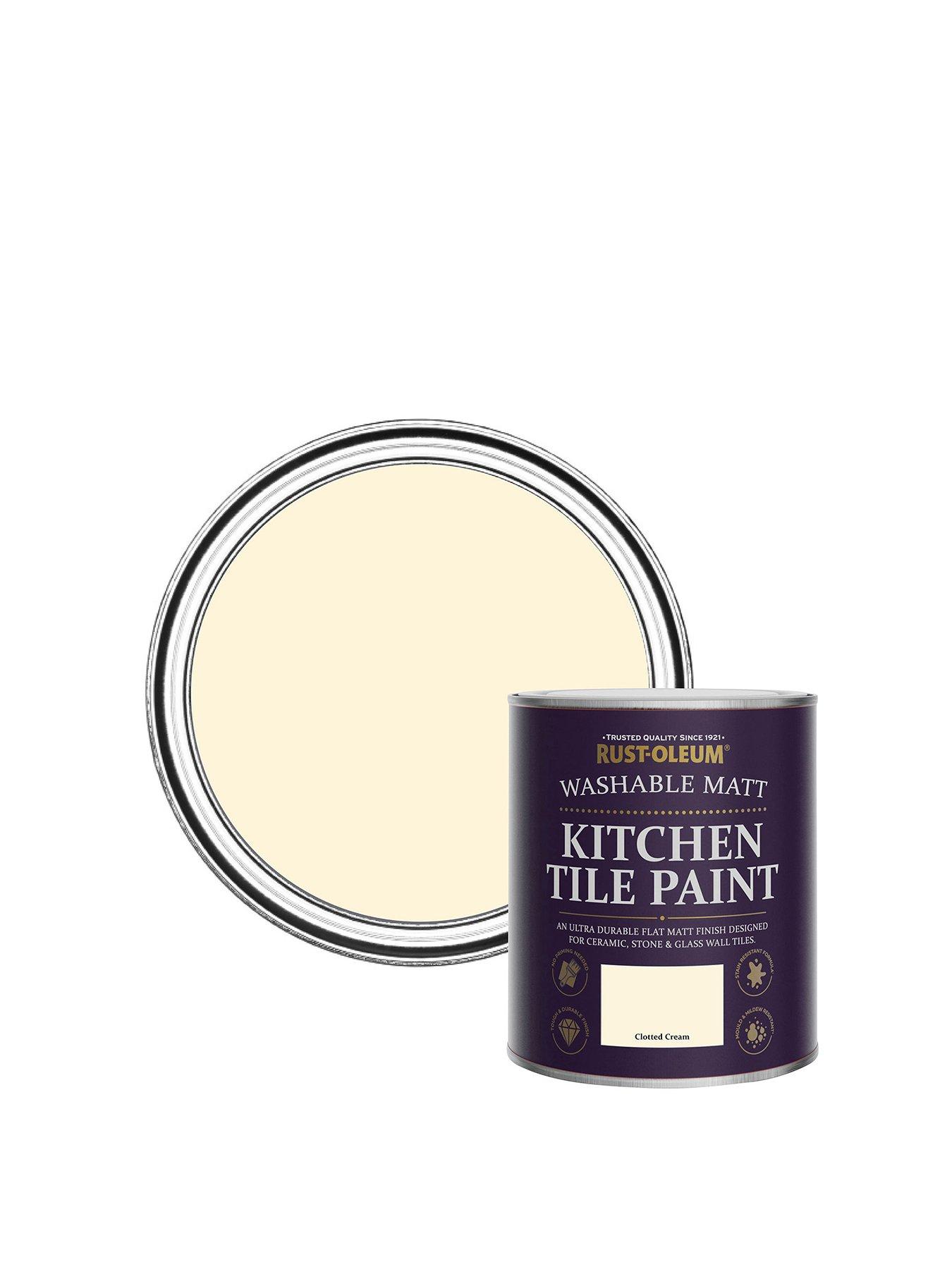 Rust-Oleum Kitchen Tile Paint Clotted Cream Matt 750ml | littlewoods.com