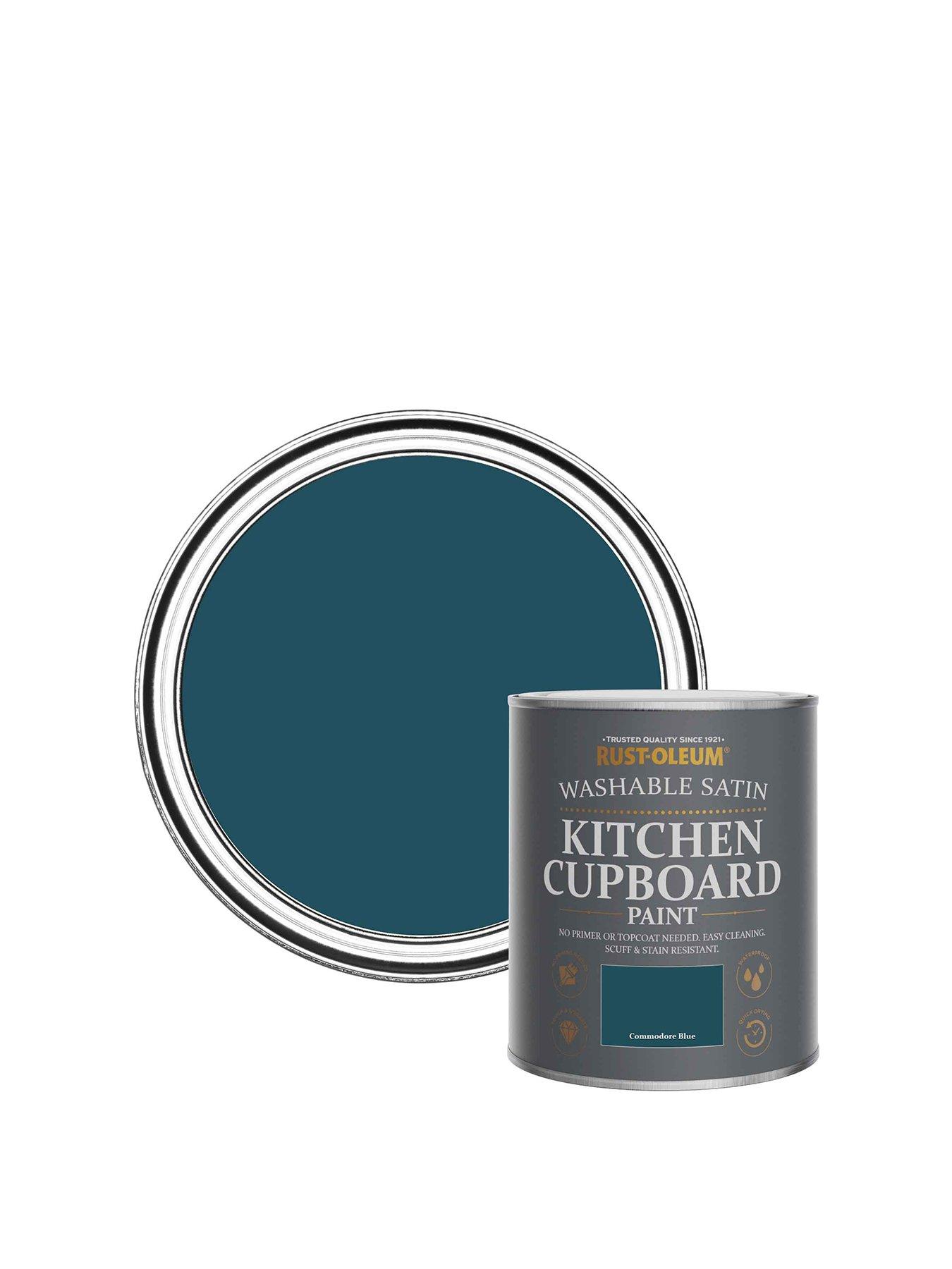 Rust-Oleum Kitchen Cupboard Paint Commodore Blue Satin 750ml ...