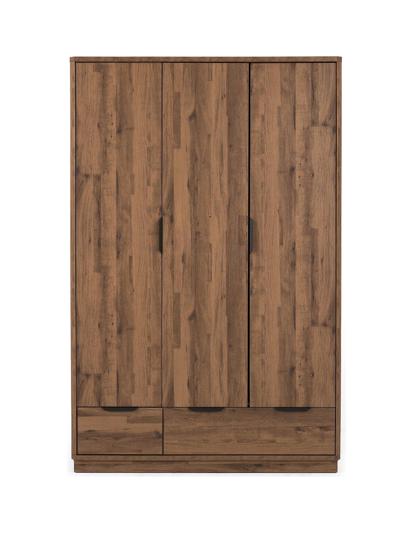 Very Home Harlem 3 Door, 2 Drawer Wardrobe - Mid Oak Effect - FSC ...
