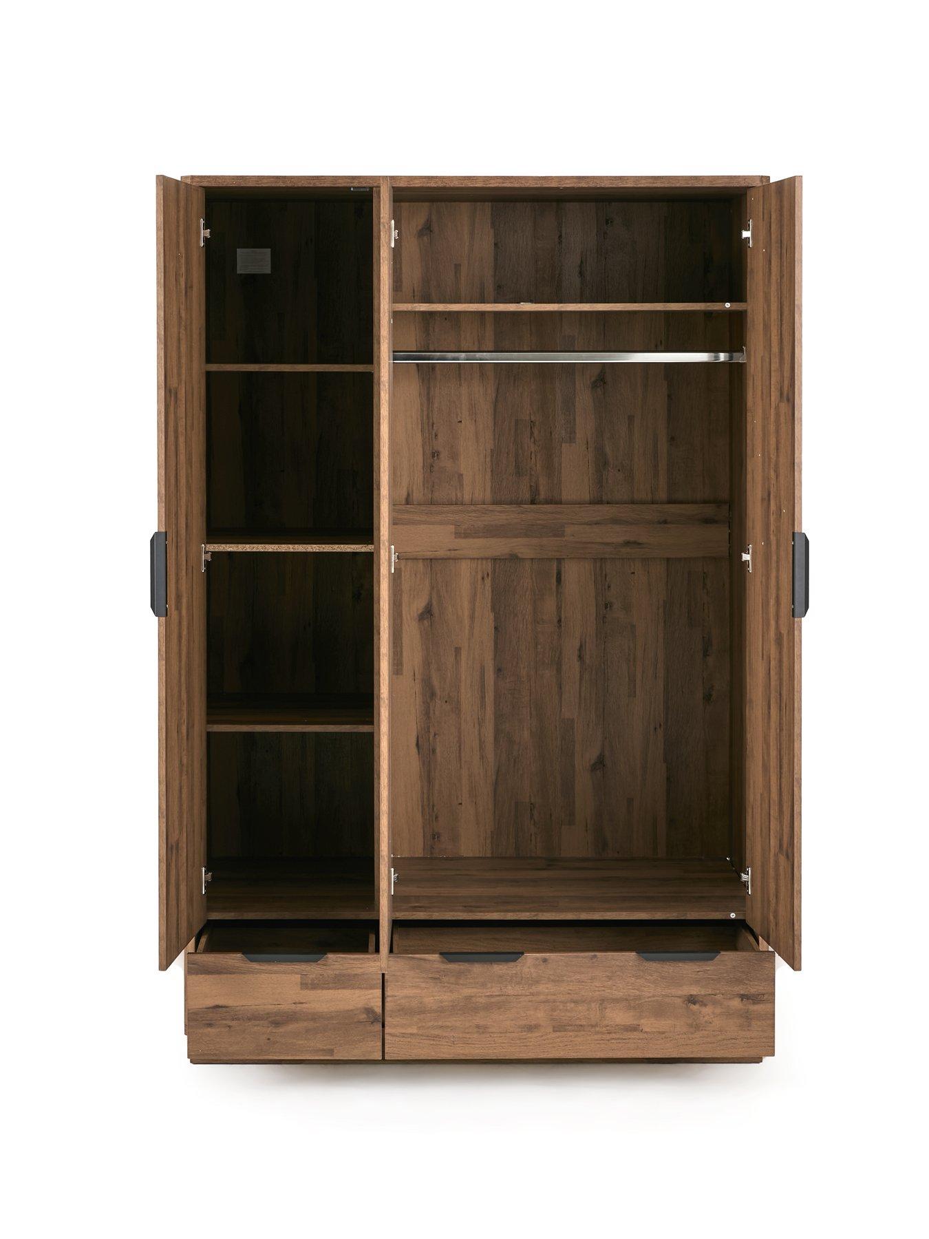 Very Home Harlem 3 Door, 2 Drawer Wardrobe - Mid Oak Effect - FSC ...