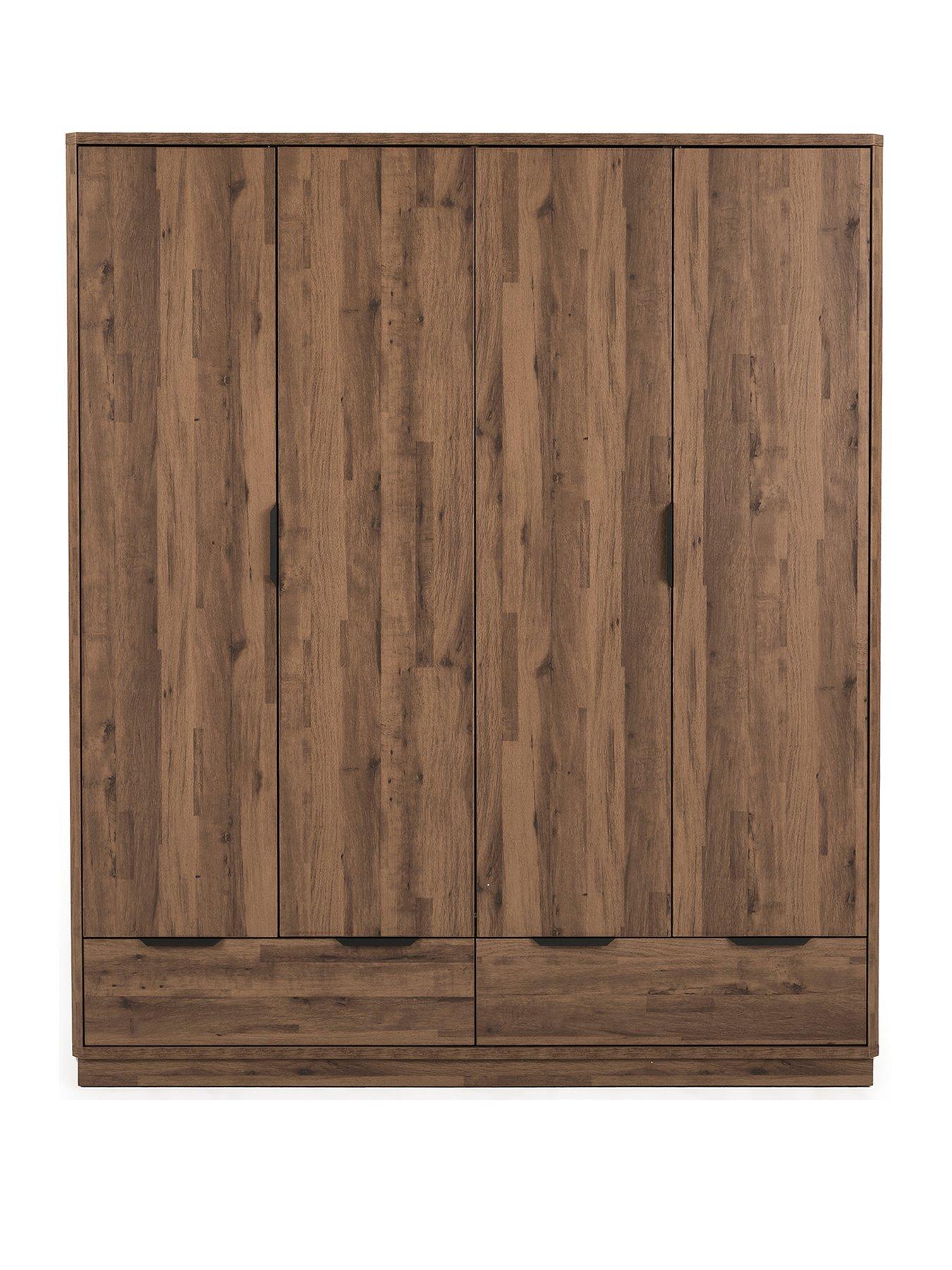 Very Home Harlem 4 Door, 2 Drawer Wardrobe - Mid Oak Effect - FSC ...