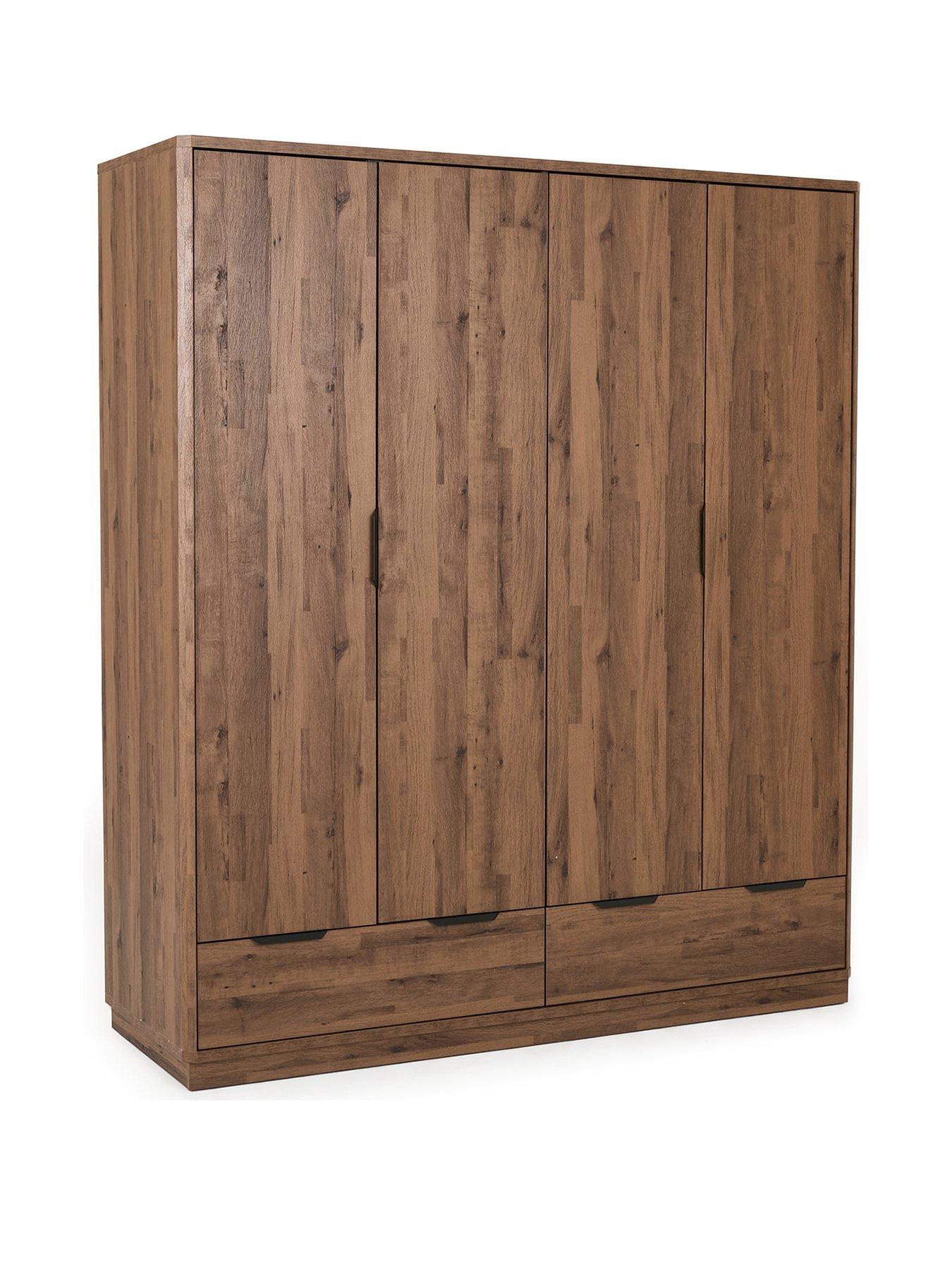 Very Home Harlem 4 Door, 2 Drawer Wardrobe - Mid Oak Effect - FSC ...