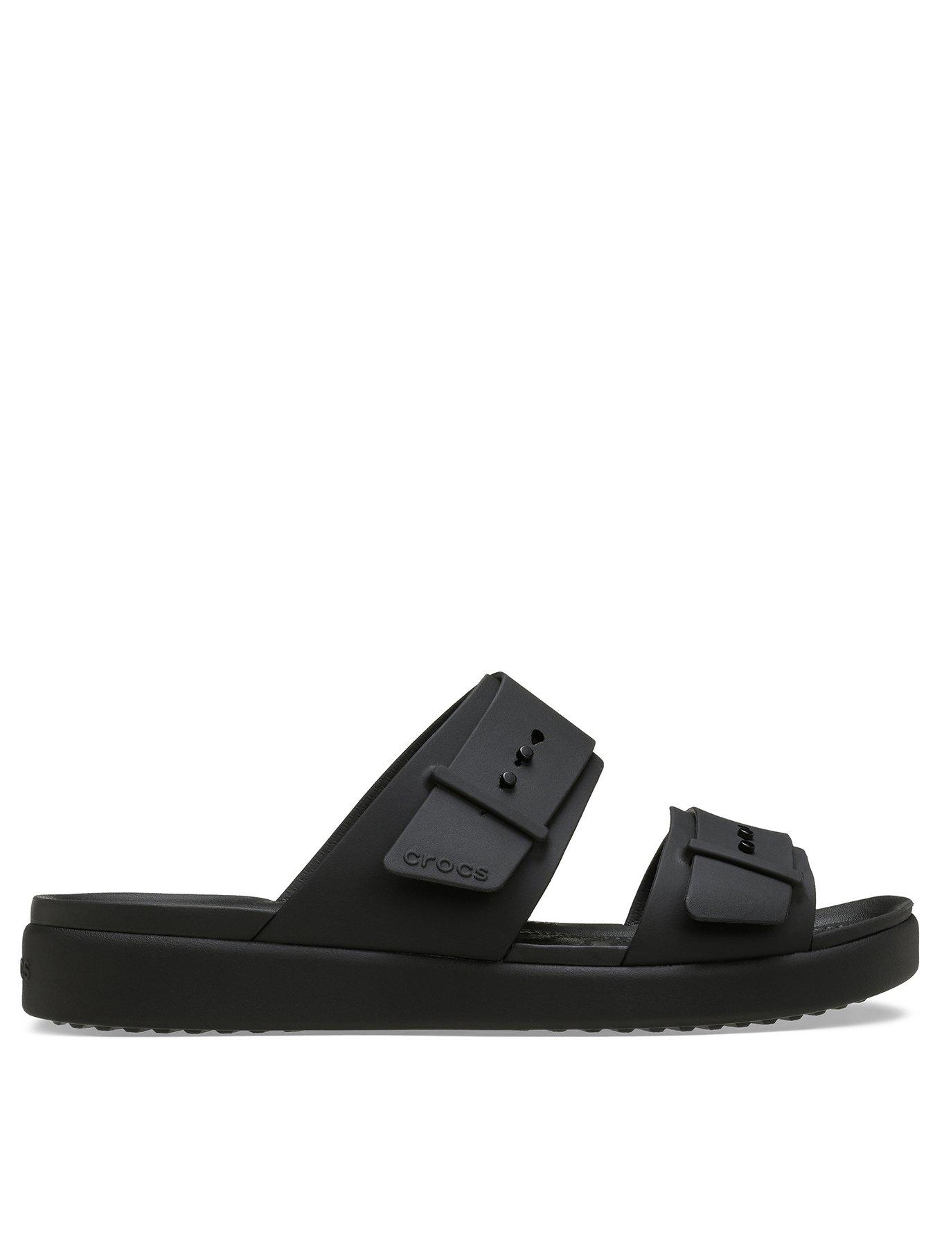 Crocs Brooklyn Buckle Flat Sandal - Black | Littlewoods