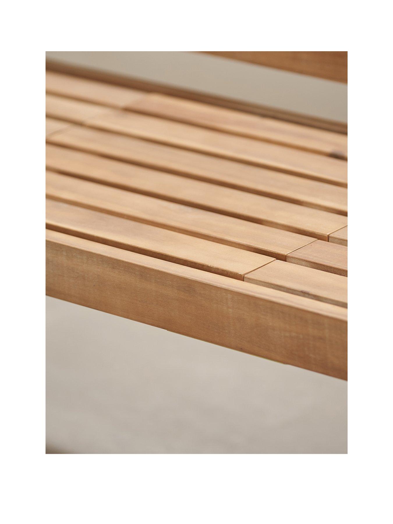 Pacific Lifestyle Richmond Light Teak Outdoor Bench with Pop Up Table ...
