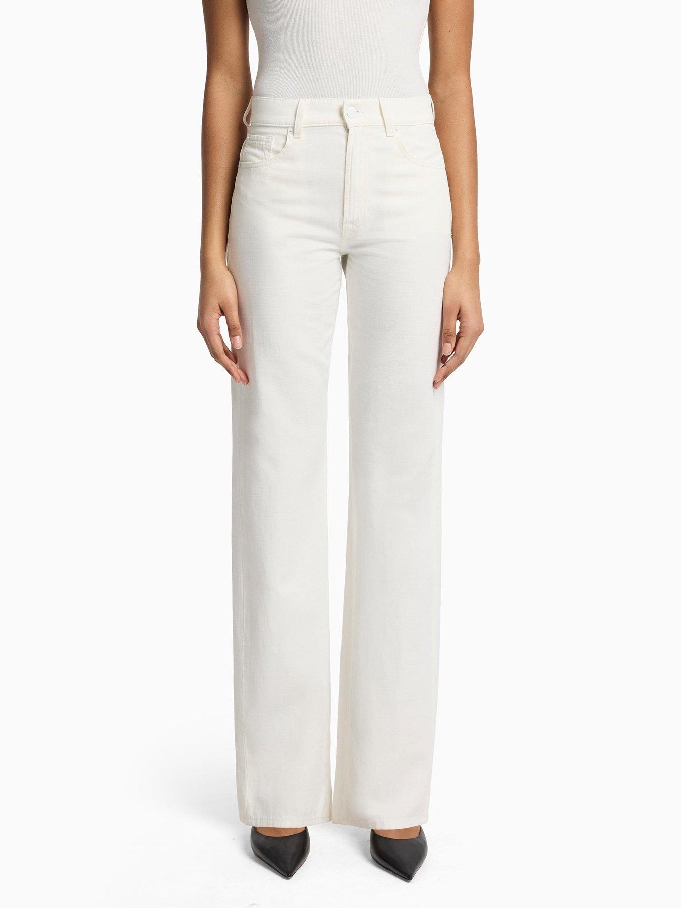 7 FOR ALL MANKIND Tess Linen Trousers - White | Littlewoods