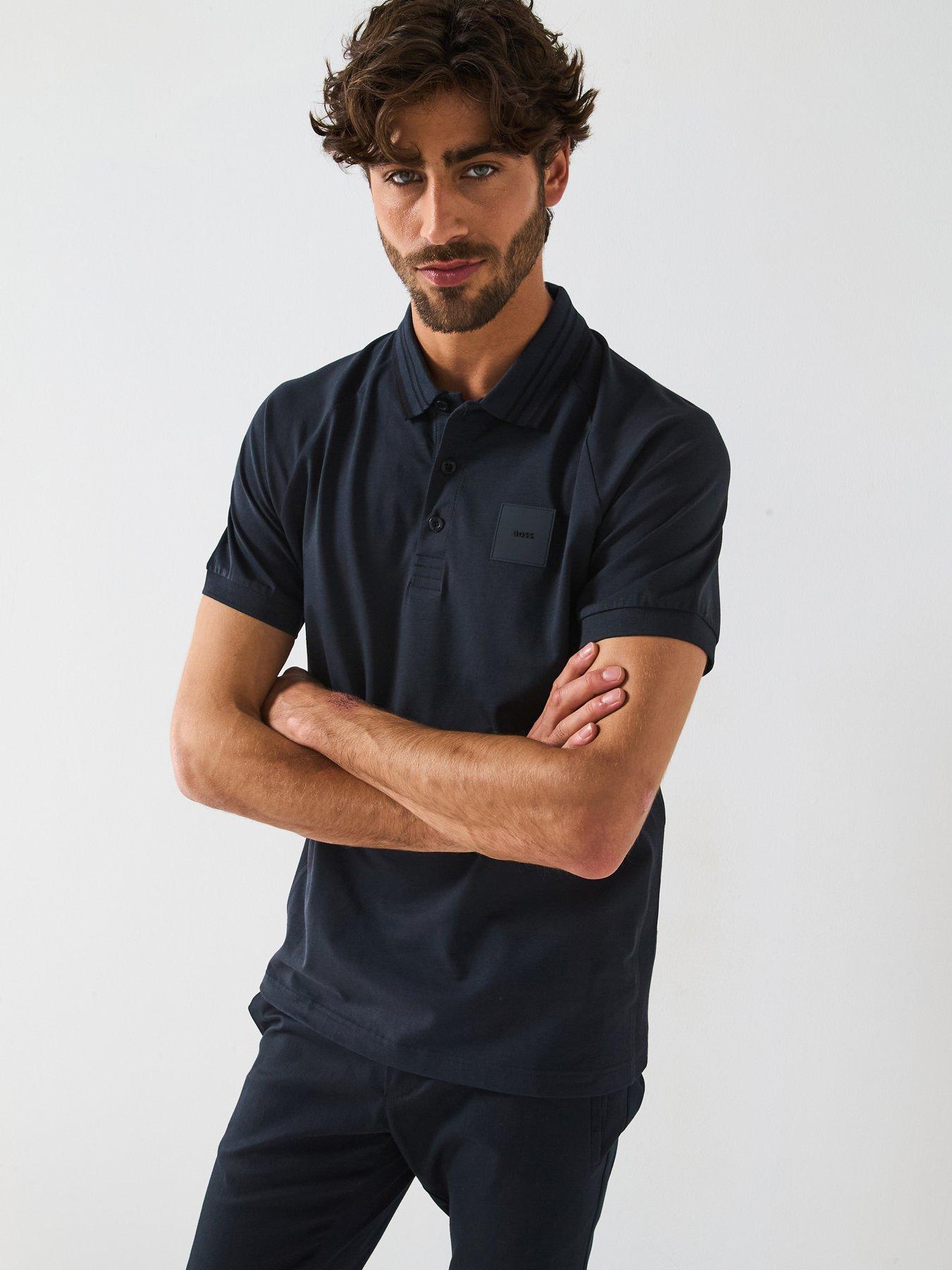 BOSS Boss Paddy Rib Polo Shirt-dark Blue | littlewoods.com