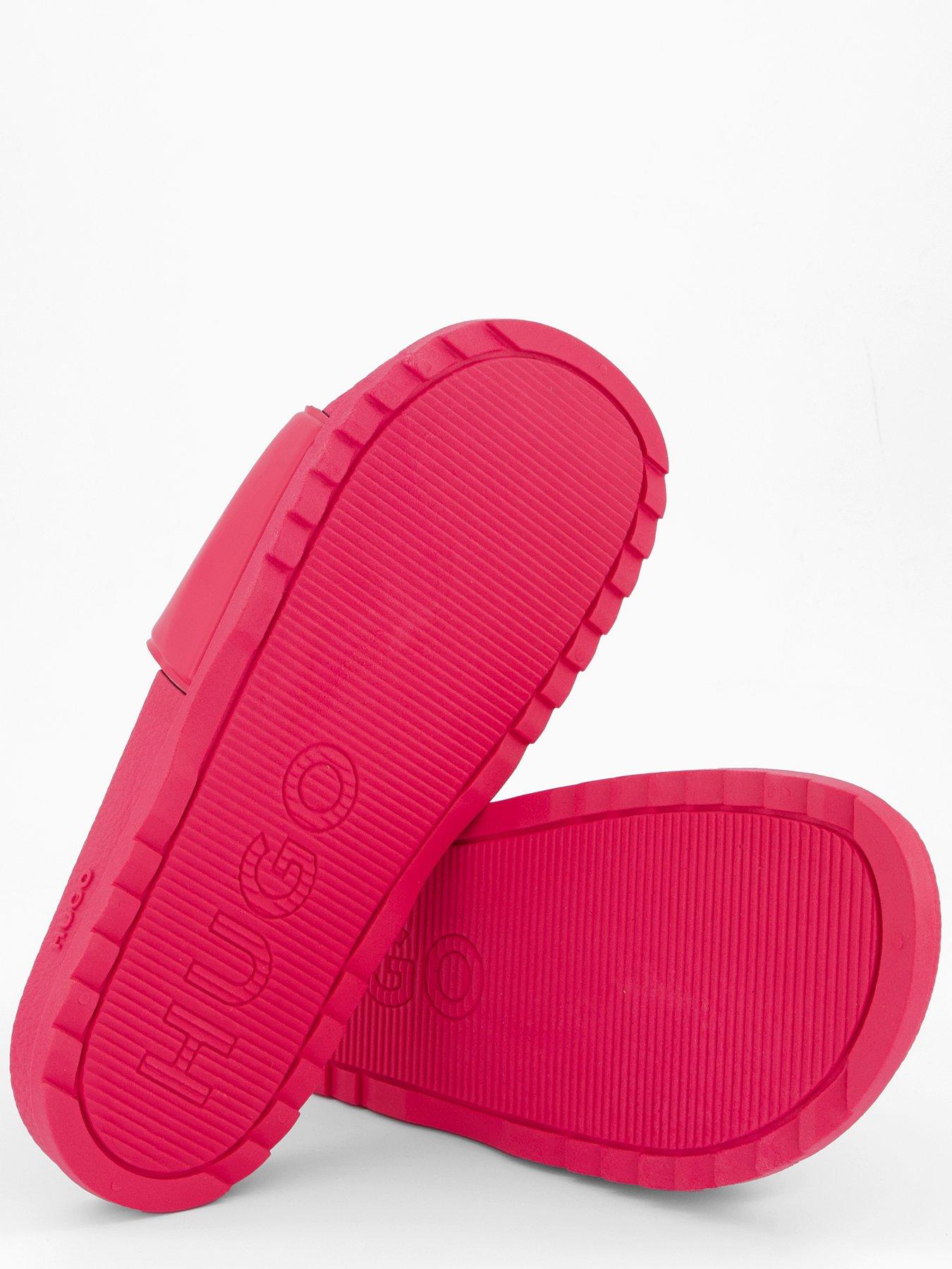 HUGO Sliders With Debossed Stacked Logo - Bright Pink | Littlewoods