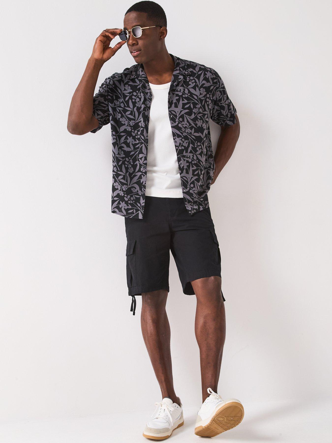 Jack & Jones Cole Barkley Cargo Shorts - Black | Littlewoods