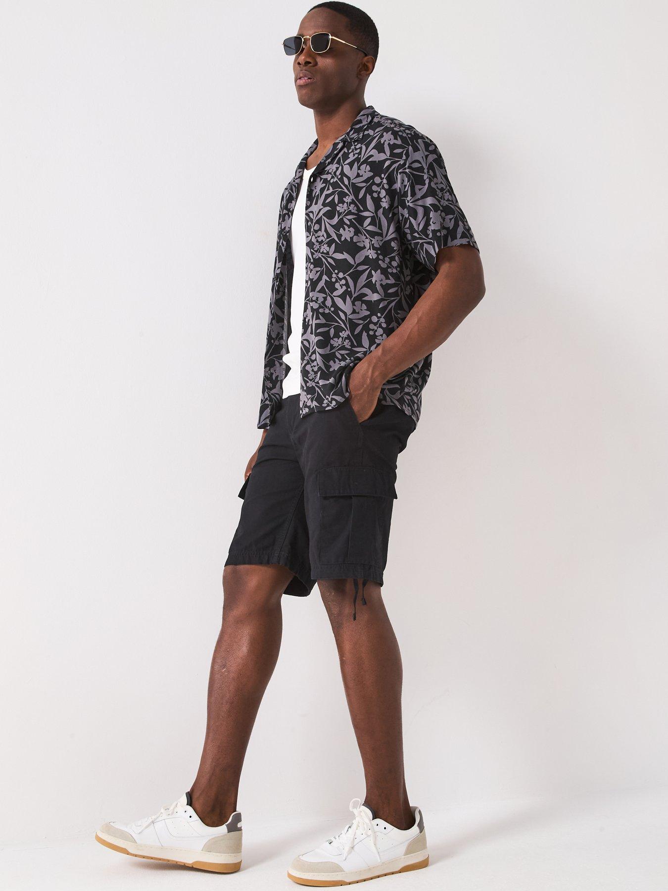 Jack & Jones Cole Barkley Cargo Shorts - Black | Littlewoods
